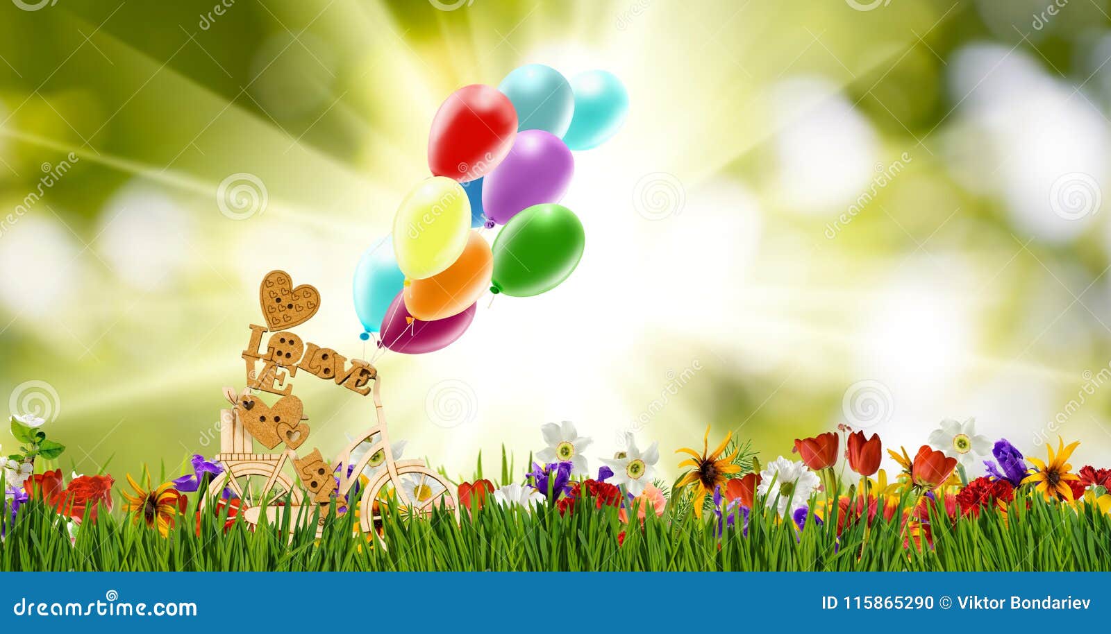 Bicycle Balloons Stock Photos - Royalty Free Images