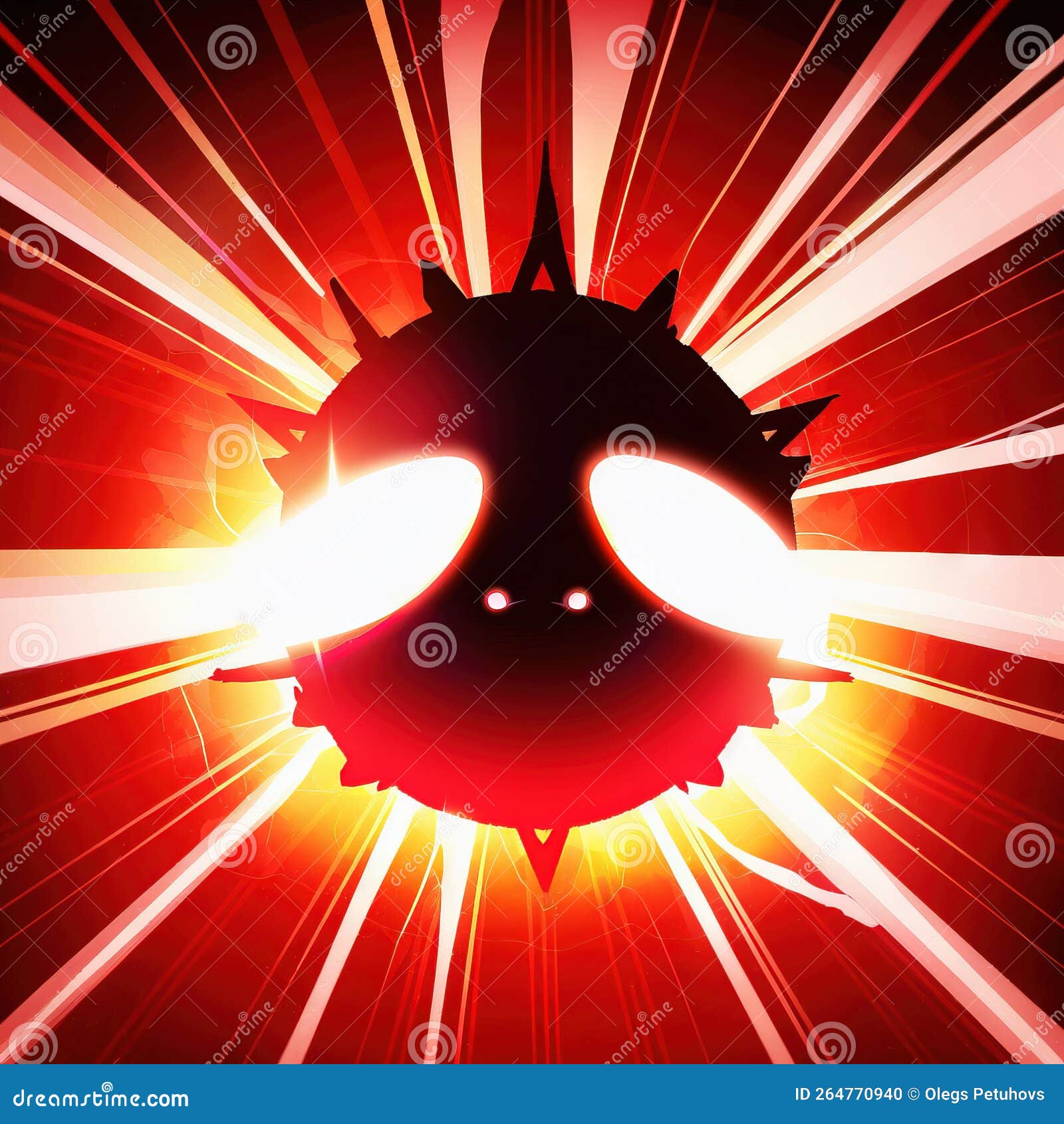 A Stylized Image of a Black and Red Face with Glowing Eyes and a Red ...