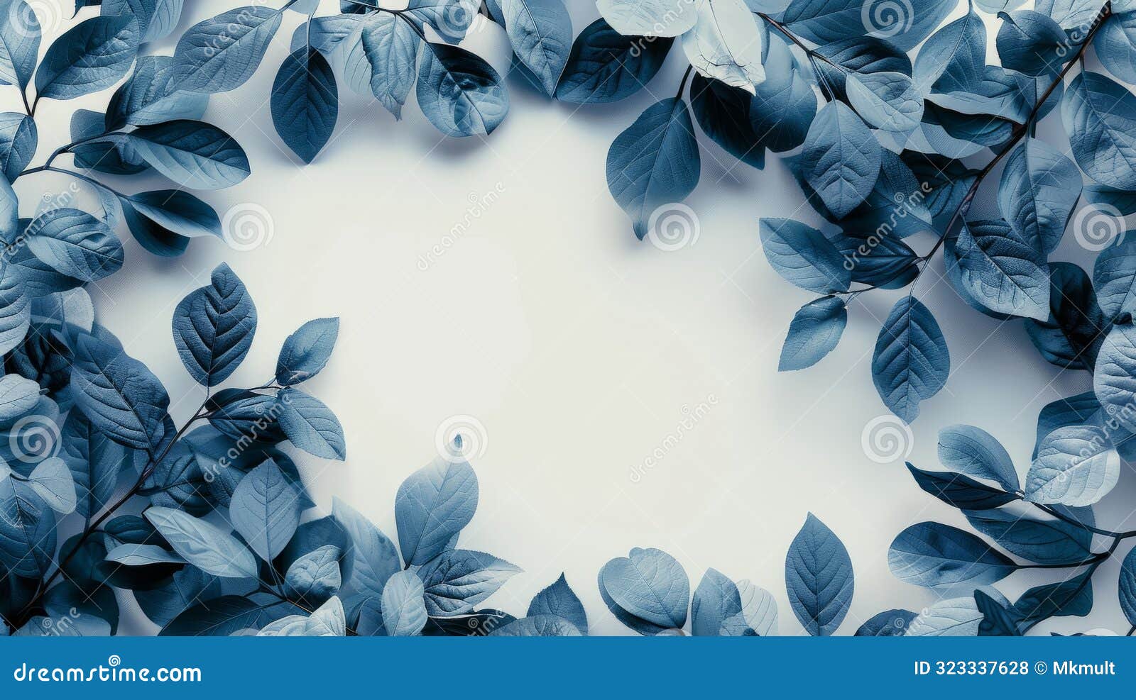 Blue leaves frame stock photo. Image of blue, nature - 323337628