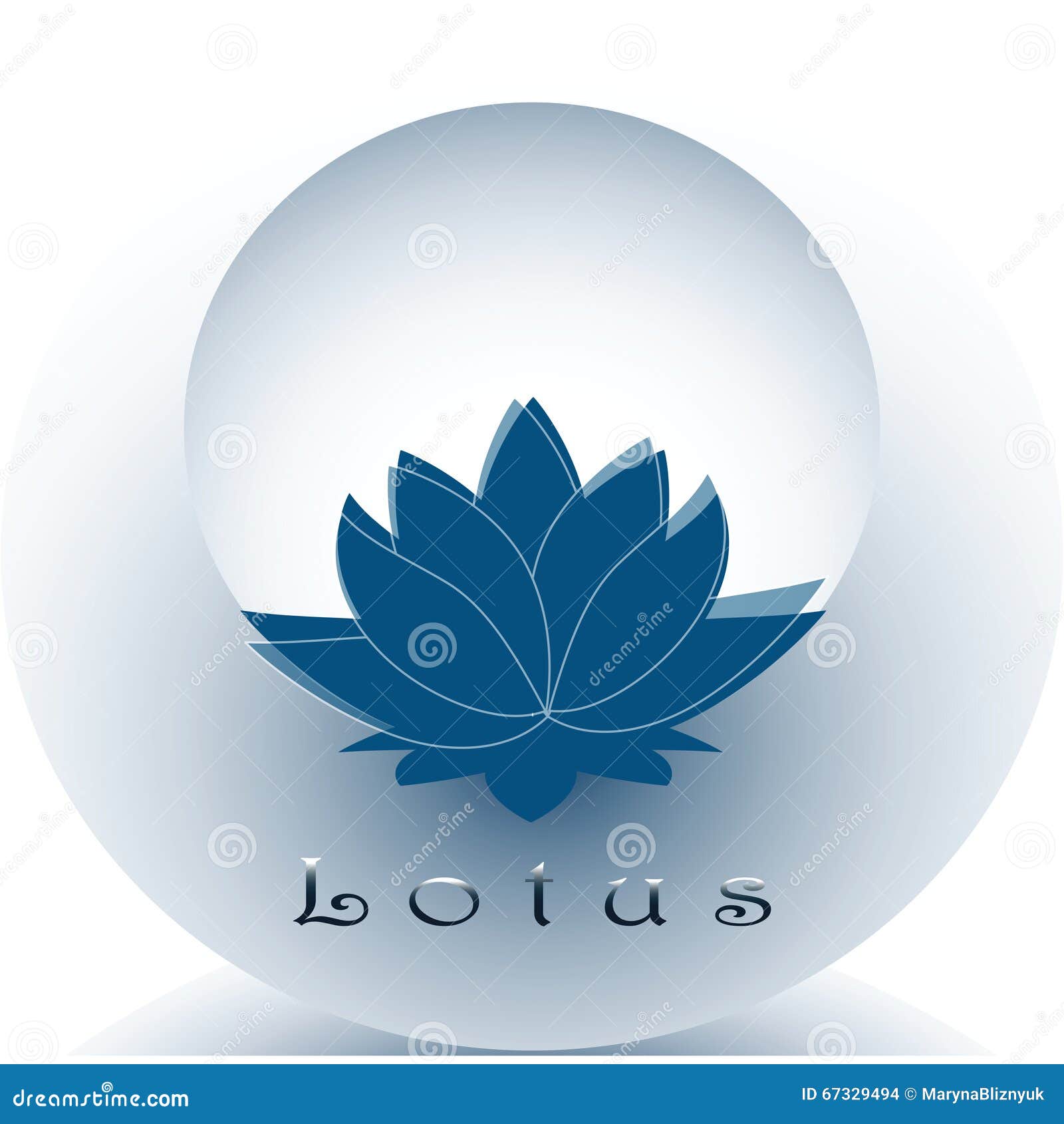 Stylized Image of Blue Lotus Stock Vector - Illustration of drawn ...