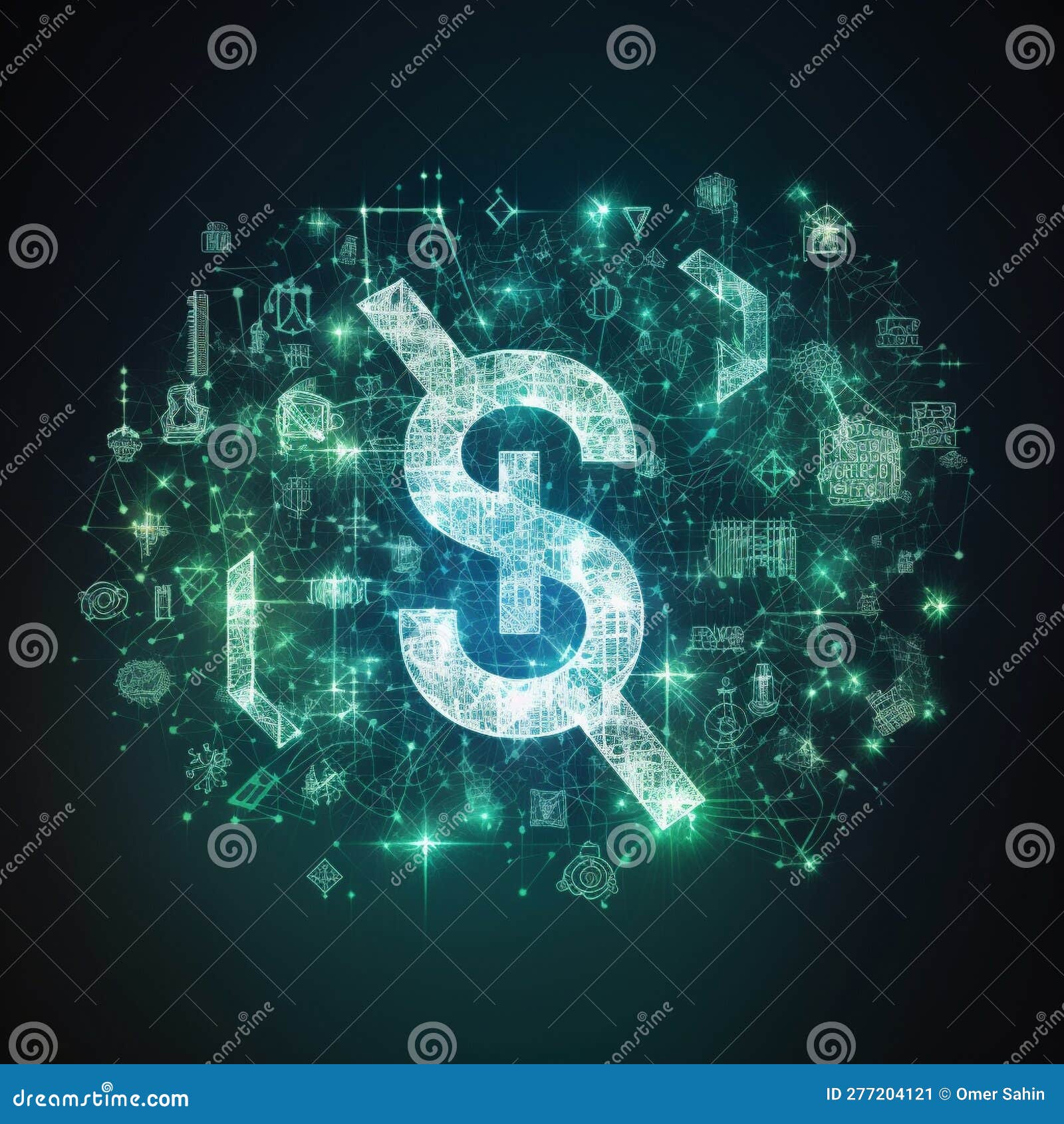 Stylized Image of a Dollar Sign Made Up of Financial Symbols and Data ...