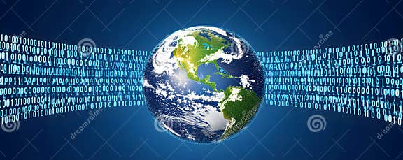 Global Network Digital Technology Data Code Earth Globe Stock Illustration - Illustration of ...