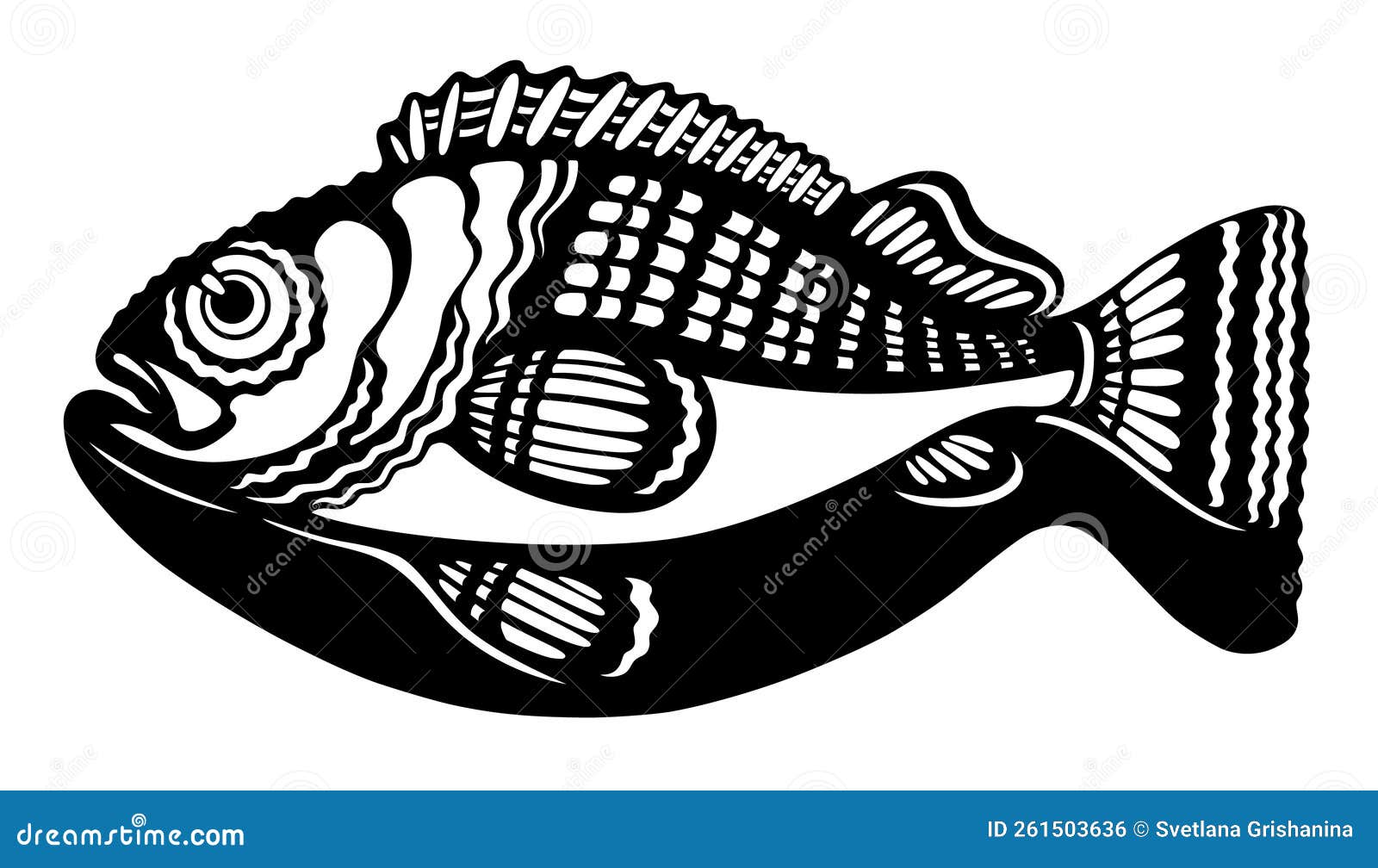 Stylized Image of a Fish (sebastes). Stock Vector - Illustration of ...