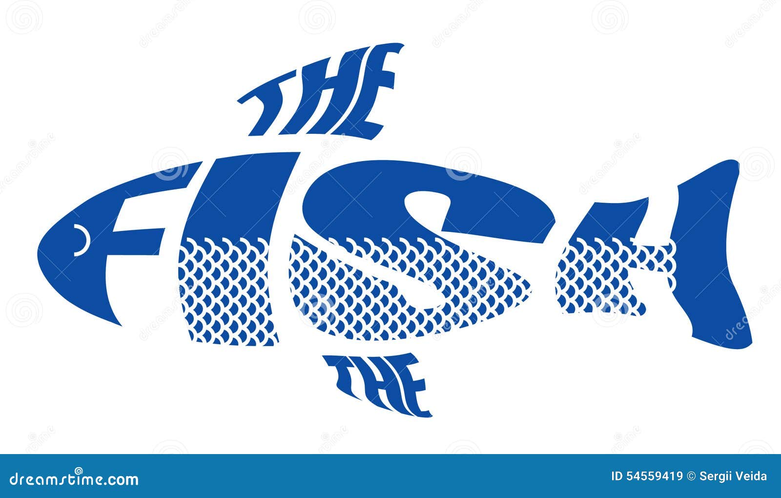 Stylized Image in the Form of Fish Stock Vector - Illustration of ...