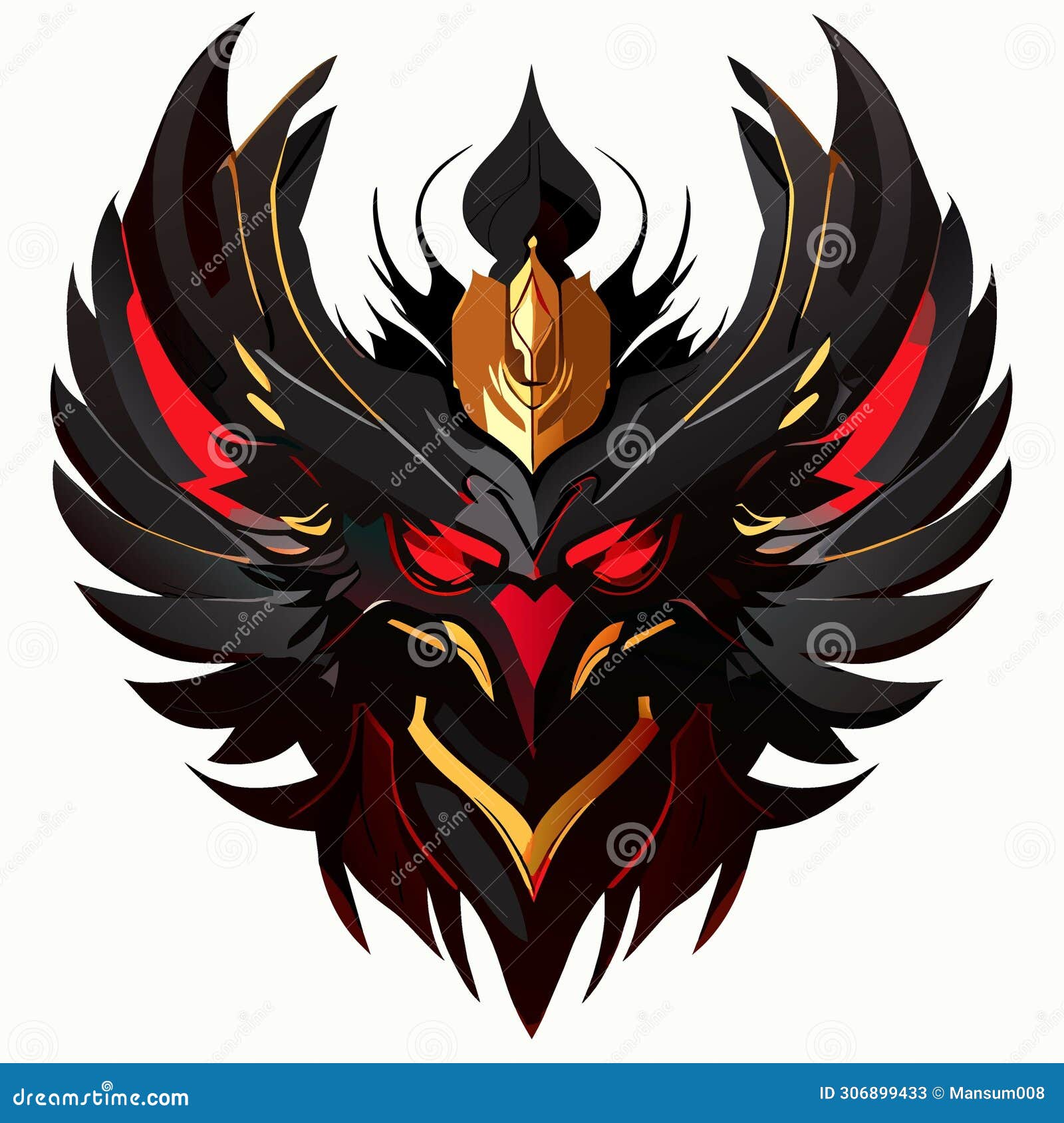 A Stylized Image of a Garuda with Wings Stock Illustration ...