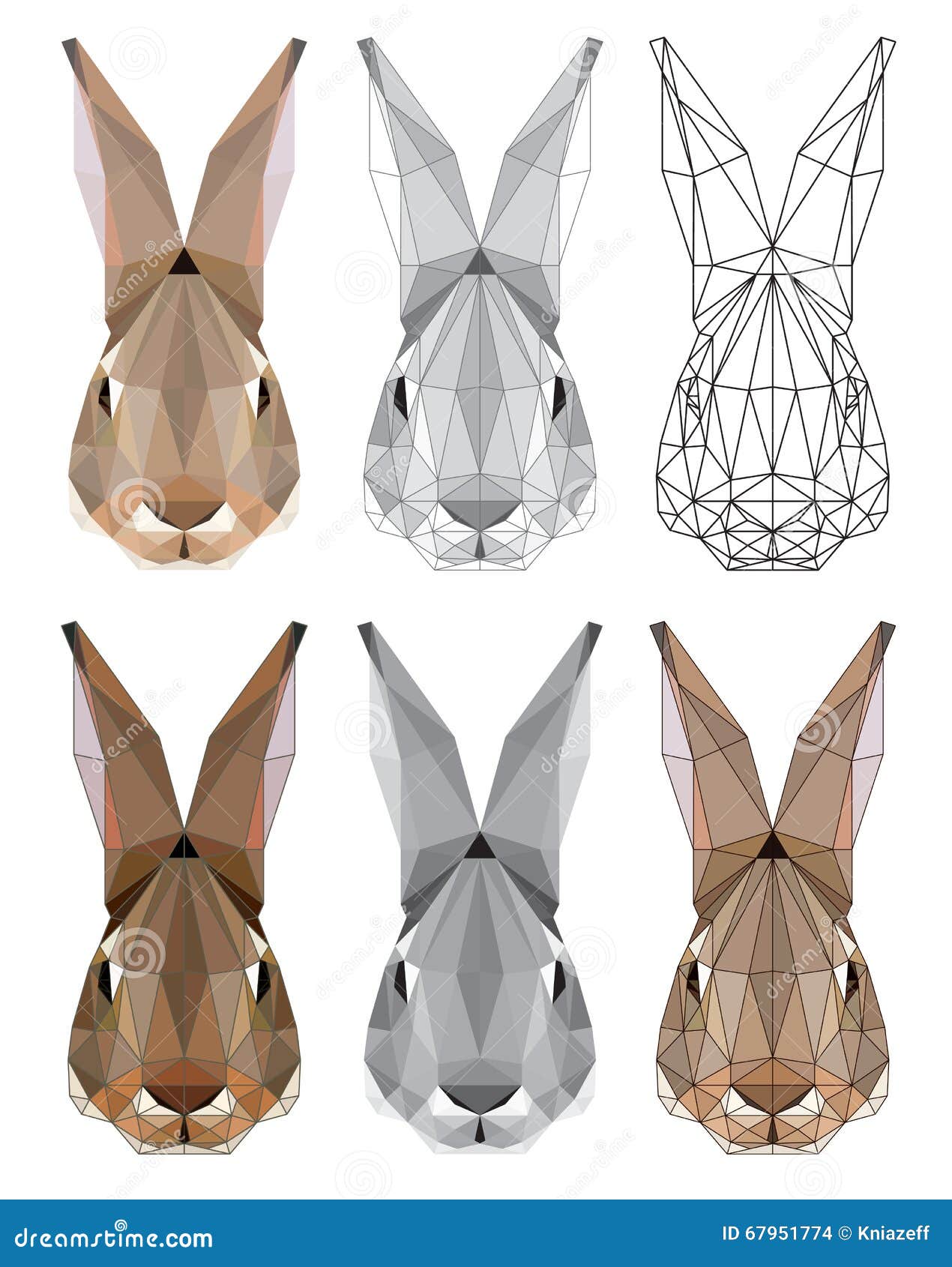 Stylized Image of Hare S Head Stock Vector - Illustration of nature, cute: 67951774