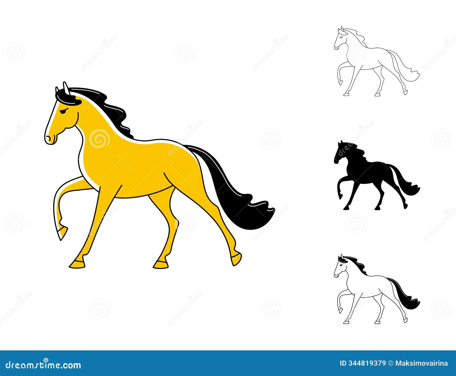 Stylized Image of a Horse Galloping Free Stock Illustration ...