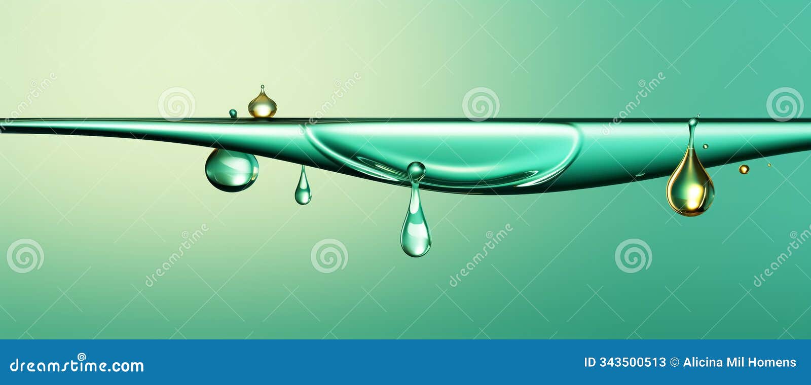 Stylized Image with Water Drops Merging into a Symbol on a Green ...