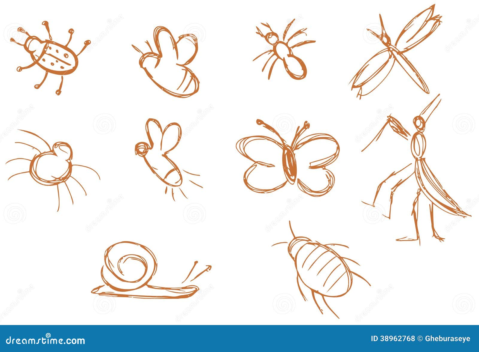 Stylized Insects Set With Colorful Beetles Stock Photography ...