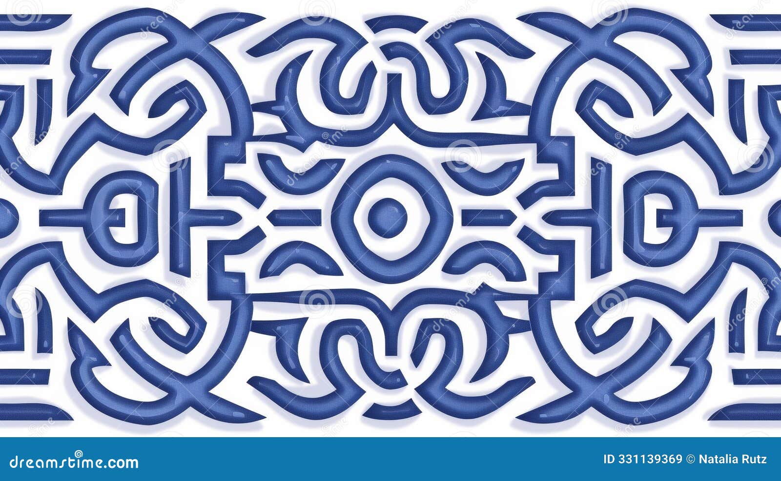 A Stylized Islamic Pattern with Flowing, Abstract Curves and Geometric ...