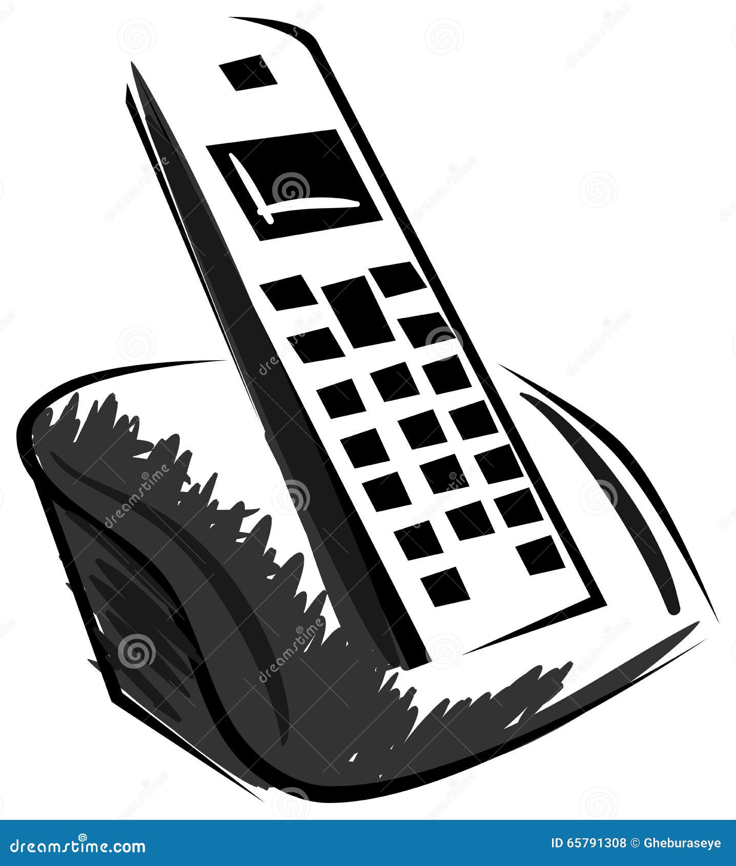 Stylized Isolated Cordless Telephone Stock Vector - Illustration of ...