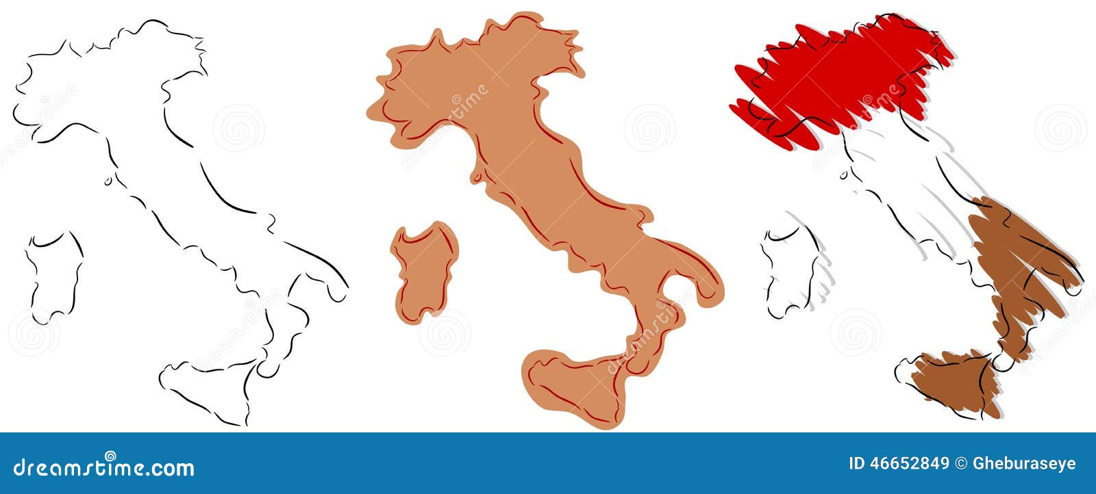 Stylized Map Of Italy With Main Attractions And Landmarks. Vector ...