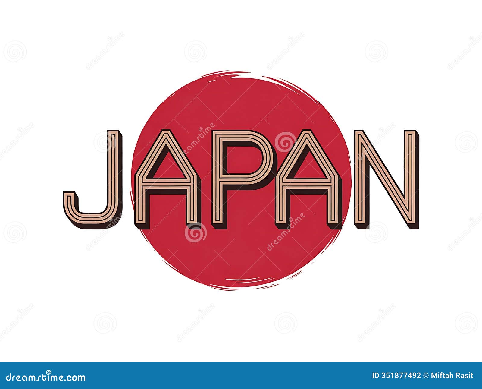 Stylized Japan Text with a Red Circle Graphic Stock Photo - Image of ...