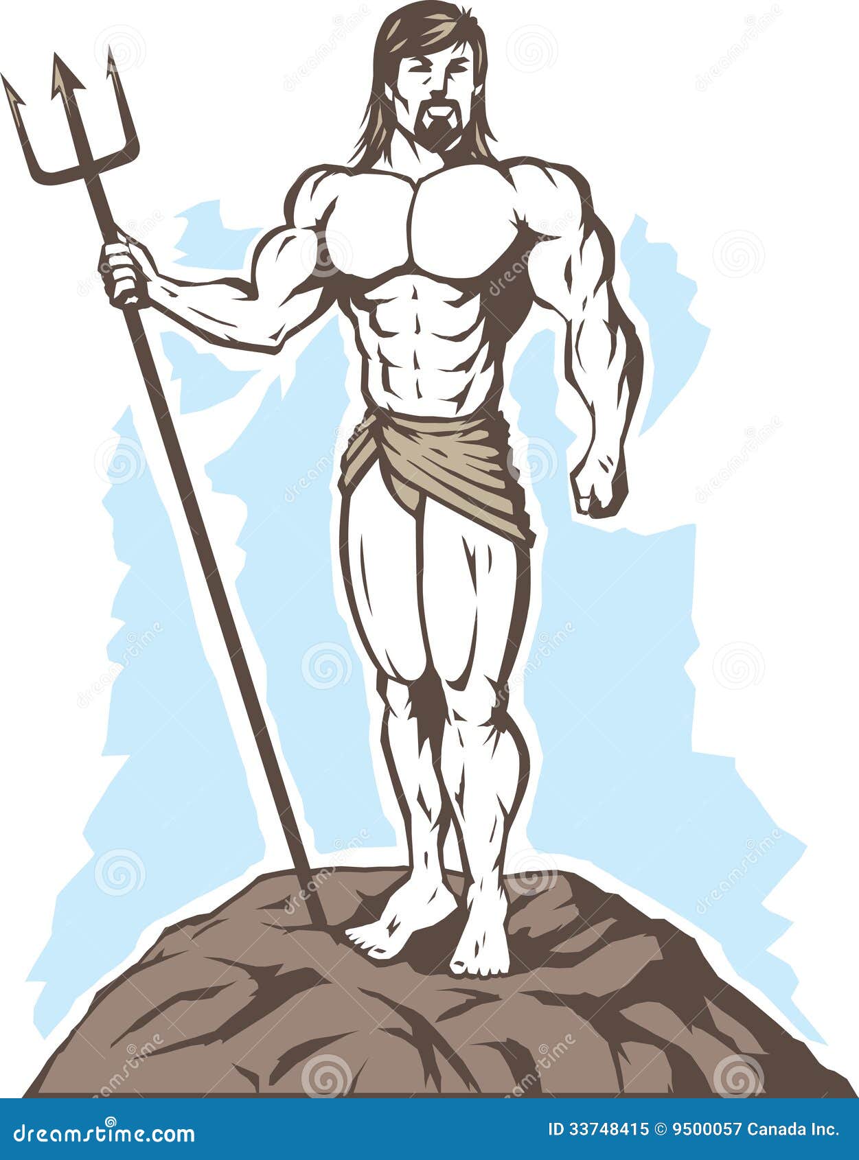 Stylized King Neptune Cartoon Vector | CartoonDealer.com #33748415