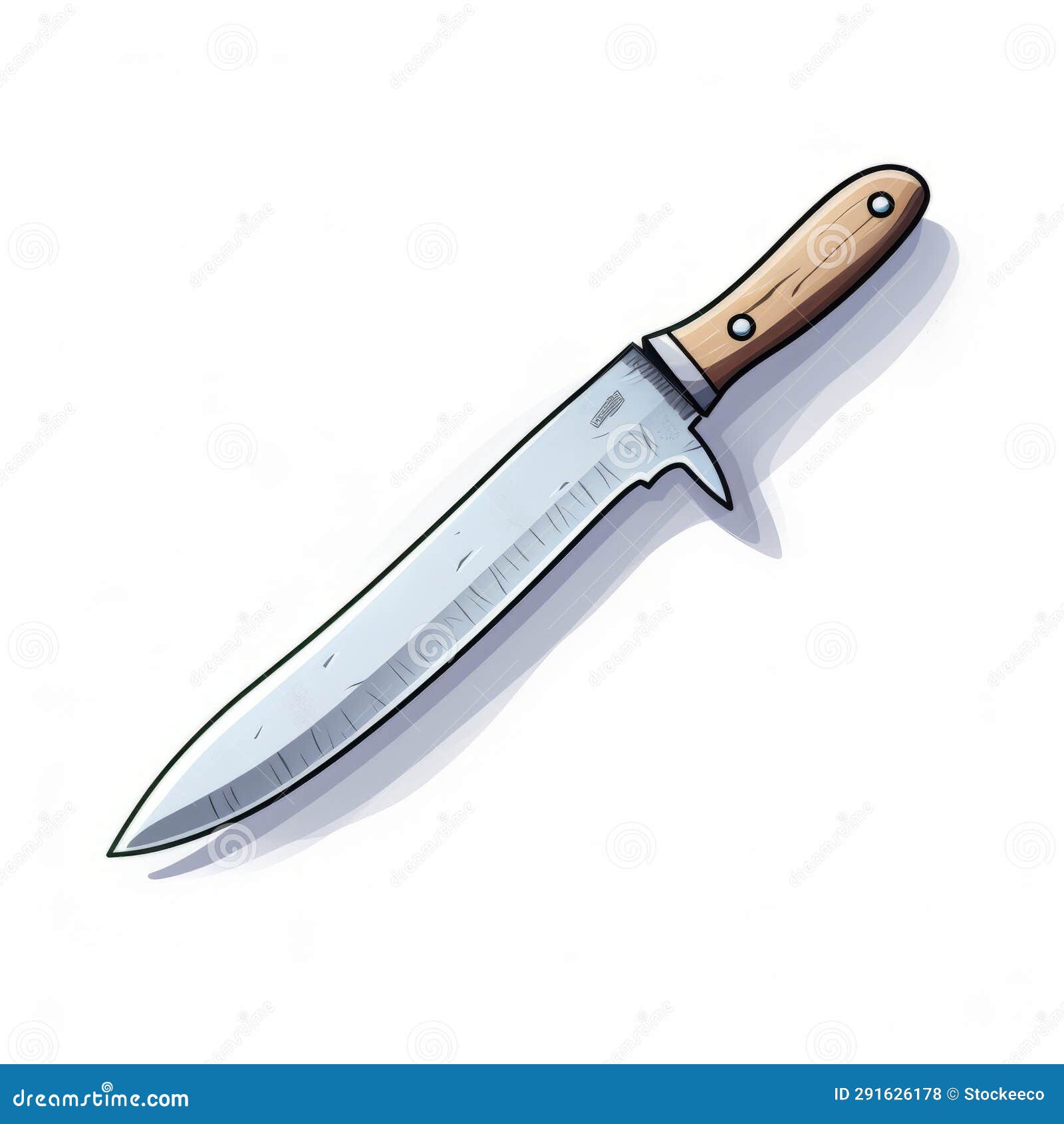 Stylized Knife Illustration on White Background - Children S Book Style ... Stylized Knife Illustration on White Background - Children S Book Style ...