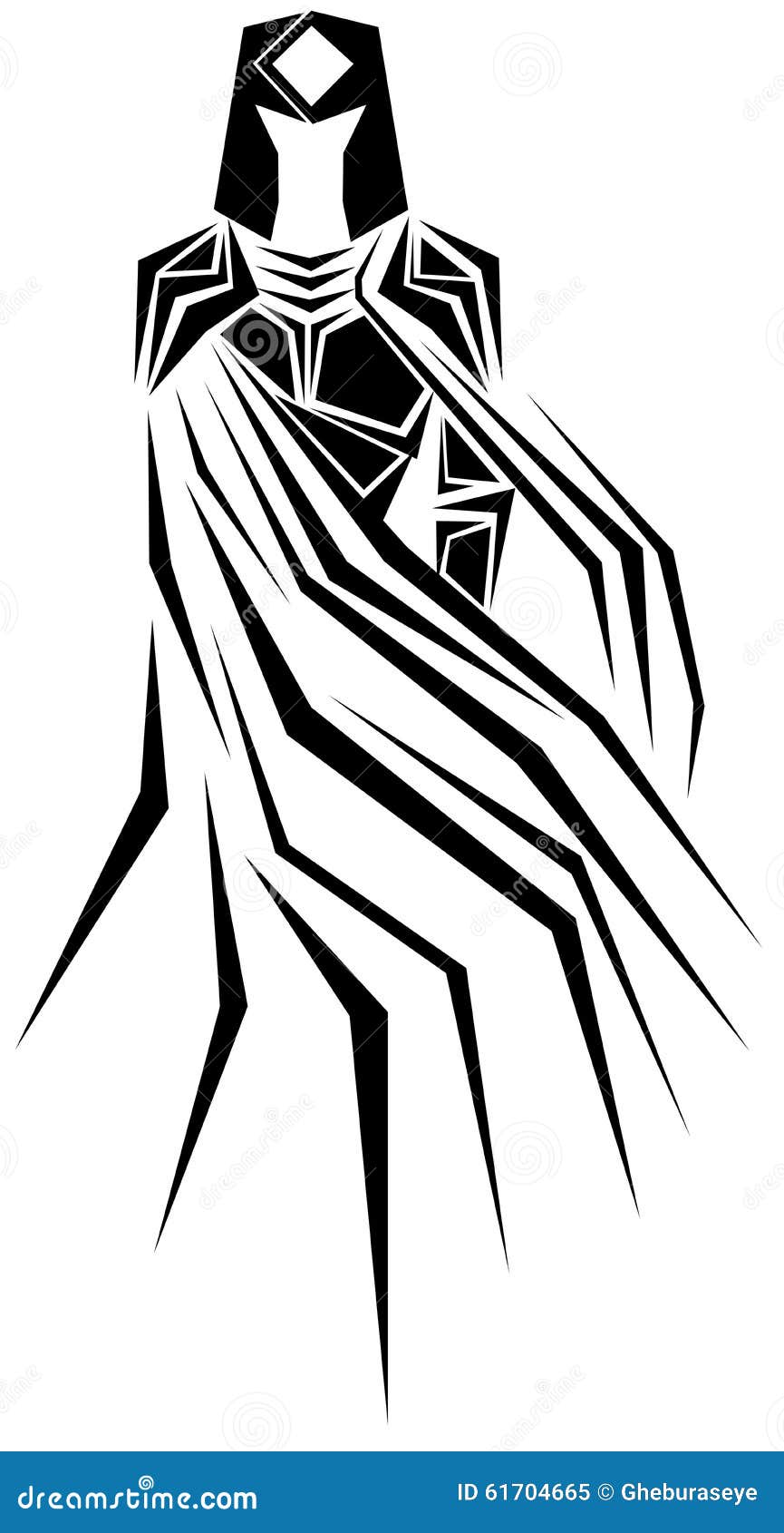 Stylized Knight in Black Isolated Stock Vector - Illustration of ...