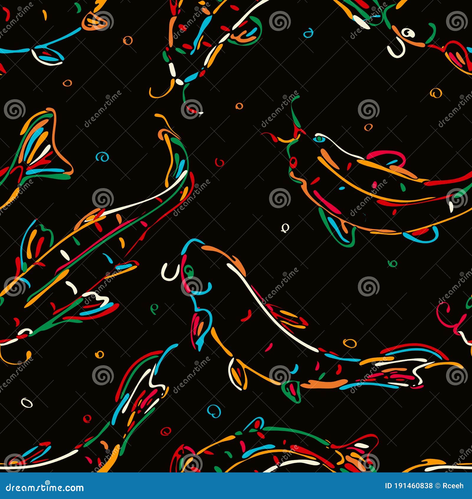 Stylized koi fish stock vector. Illustration of chinese - 191460838