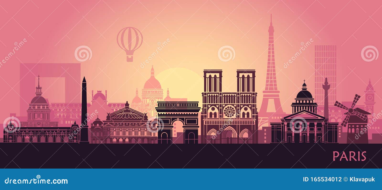 Stylized Landscape of Paris with Eiffel Tower, Arc De Triomphe and ... Stylized Landscape of Paris with Eiffel Tower, Arc De Triomphe and ...