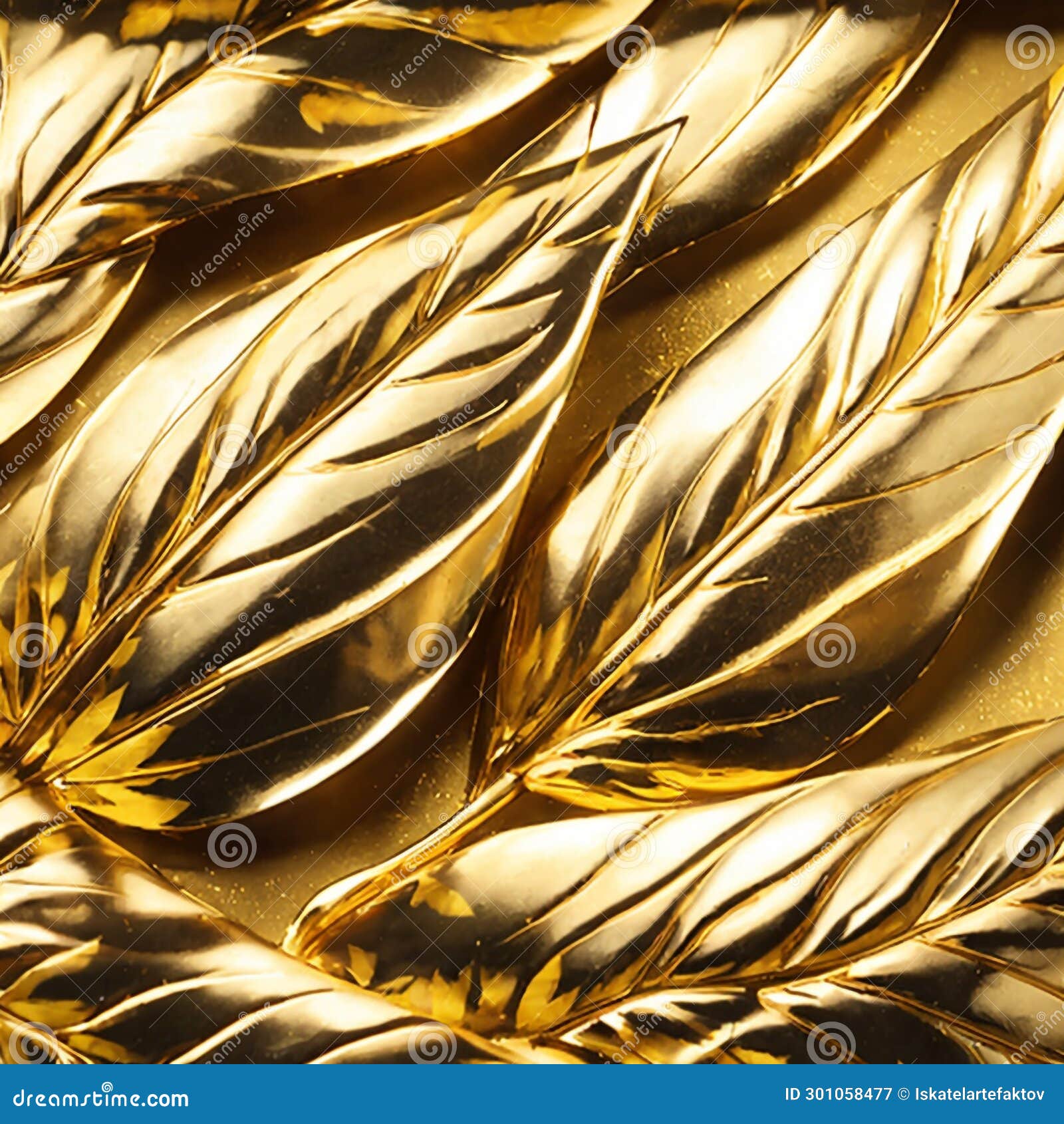 Stylized Leaves Under Gold, Golden Beautiful Leaves Stock Illustration ...