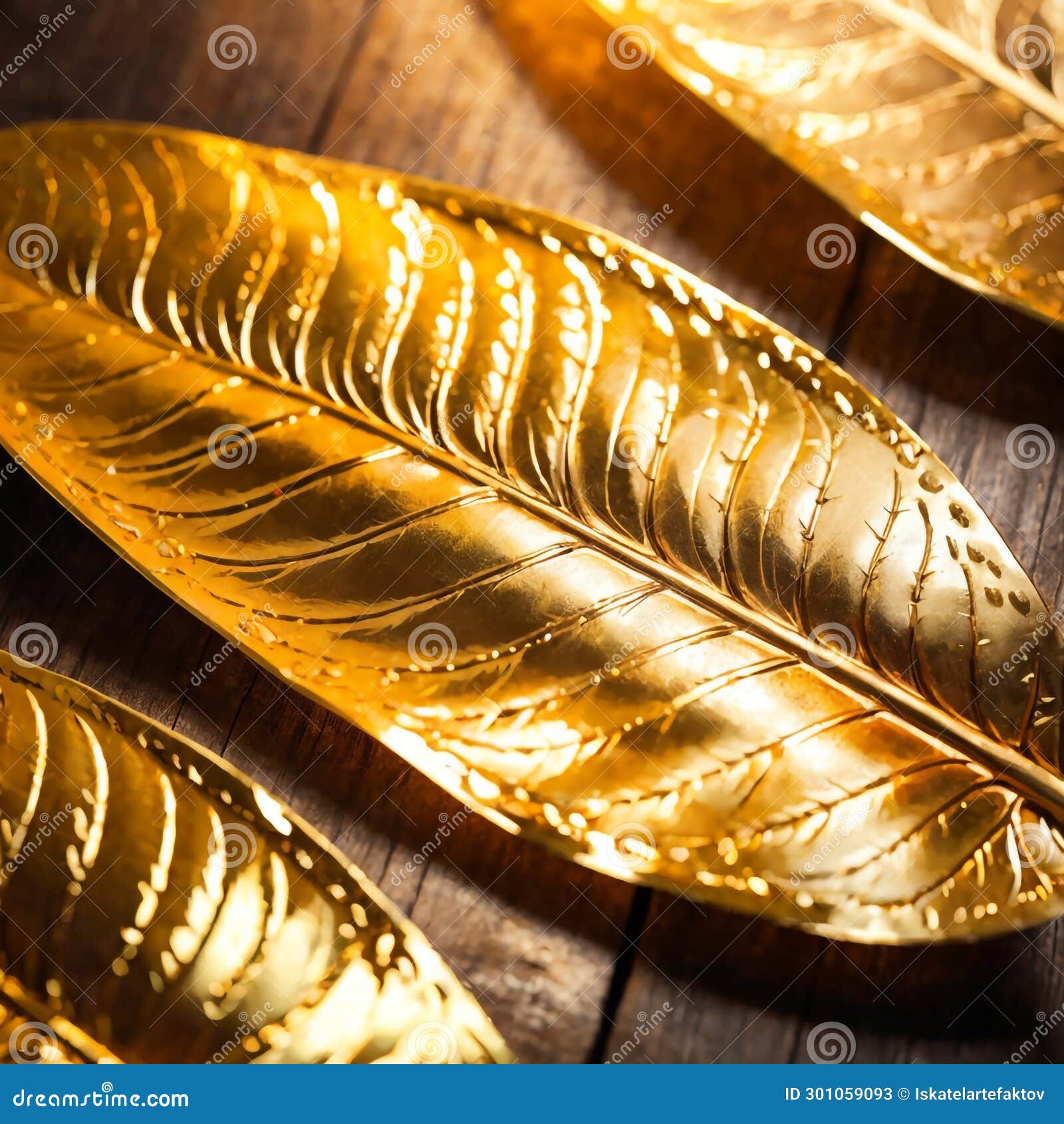 Stylized Leaves Under Gold, Golden Beautiful Leaves Stock Illustration ...