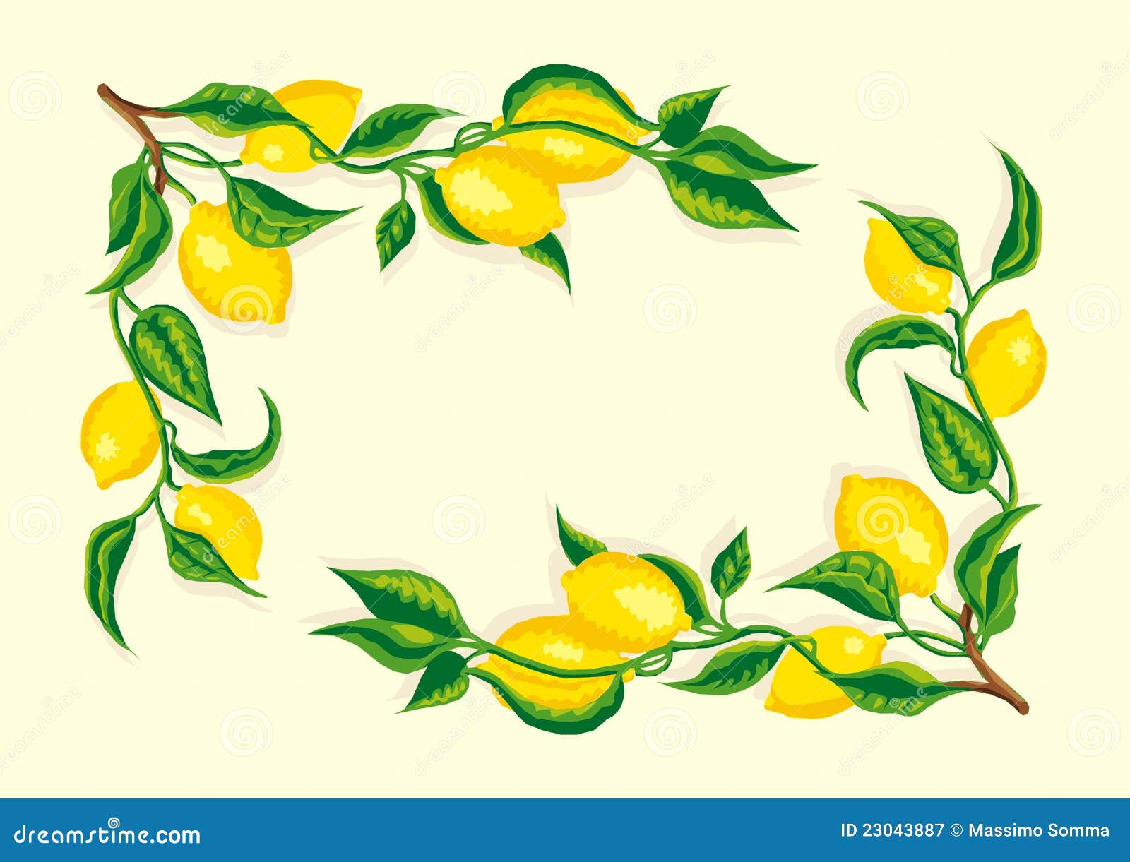 Stylized Lemon Branch Corner Frame Stock Vector - Illustration of diet ...
