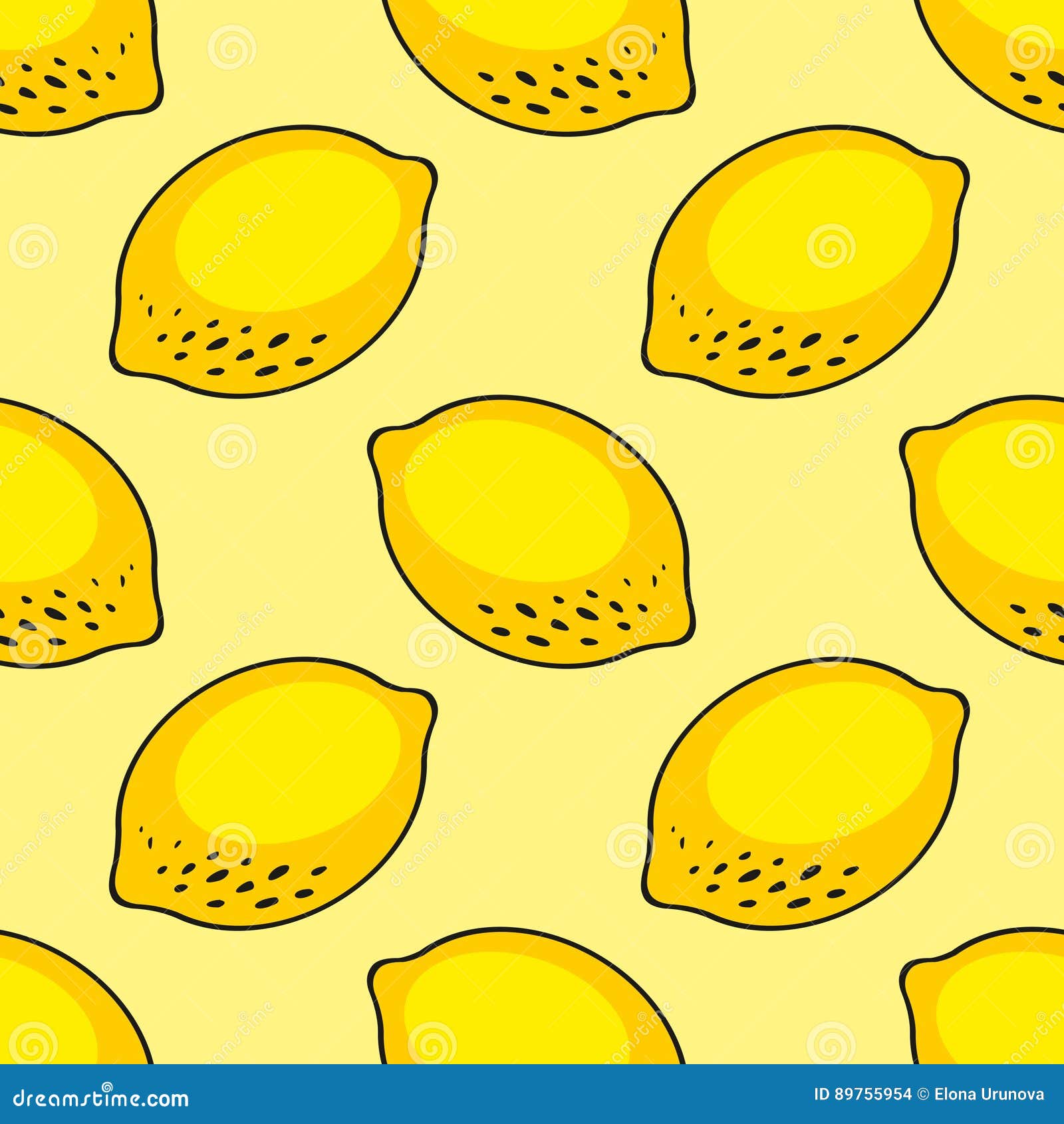 Stylized Lemon. Vector Seamless Pattern for Design and Decoration Stock ...