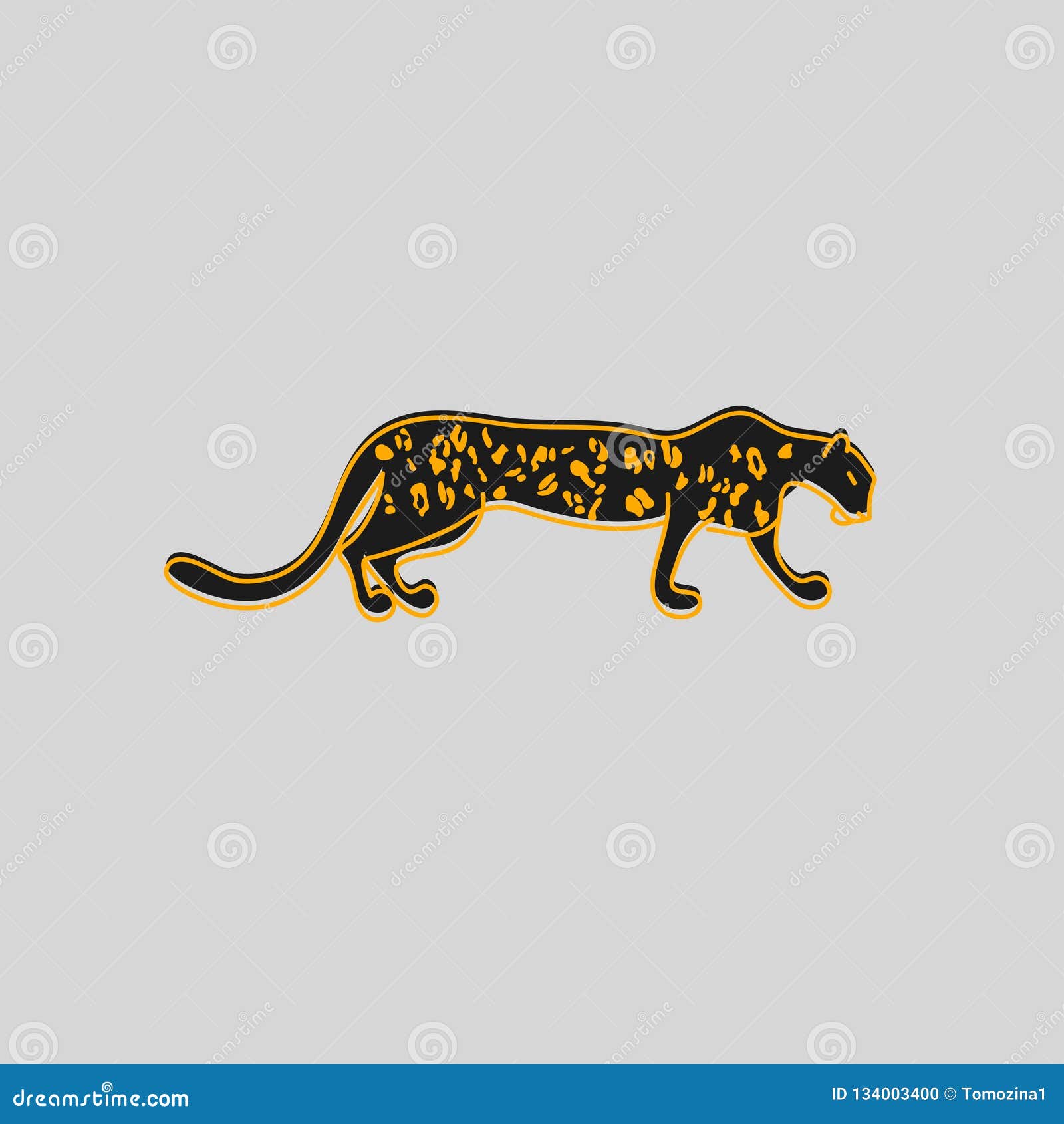 Stylized Leopard Cartoon Style. Background Vector Illustration ...