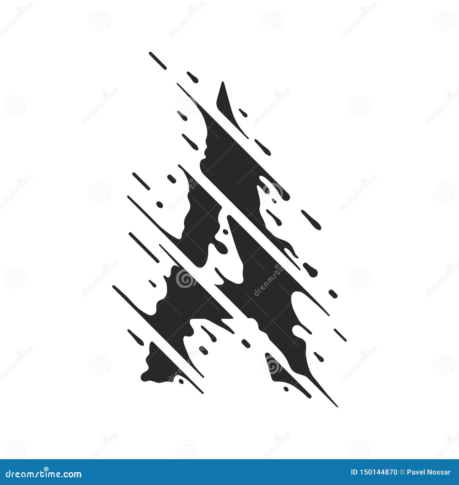 Stylized Letter a. the Abstract Graphic Element is Stylized As Smeared ...