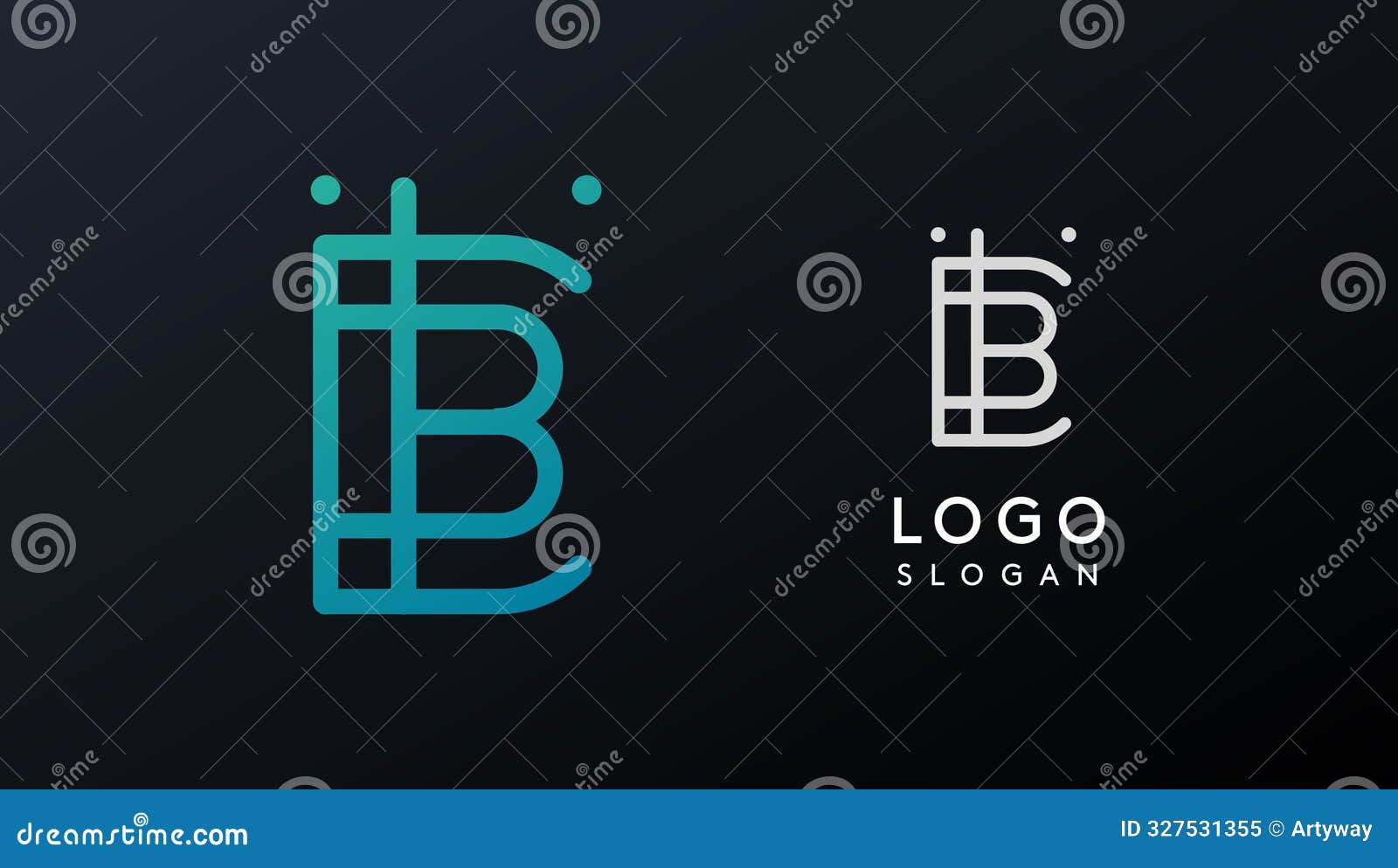 Stylized Letter B, Tech-inspired Typography Logo, Unique ...