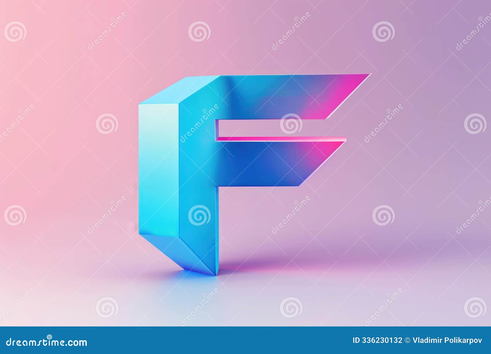 A Stylized Letter F on a Pink and Blue Background, Simple Design for ...