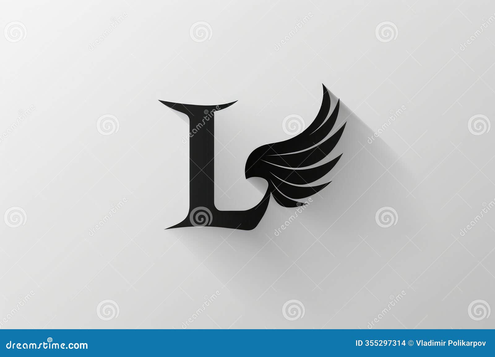 A Stylized Letter L with Wings on a White Background, Suitable for Use ...