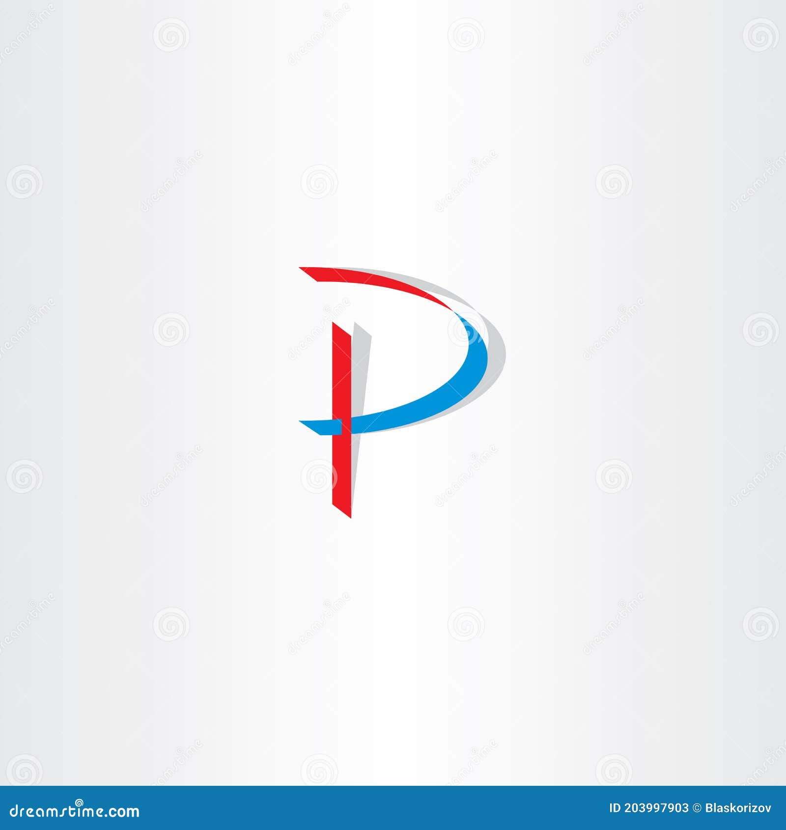 Stylized Letter P Blue Red Vector Icon Logotype Stock Vector ...
