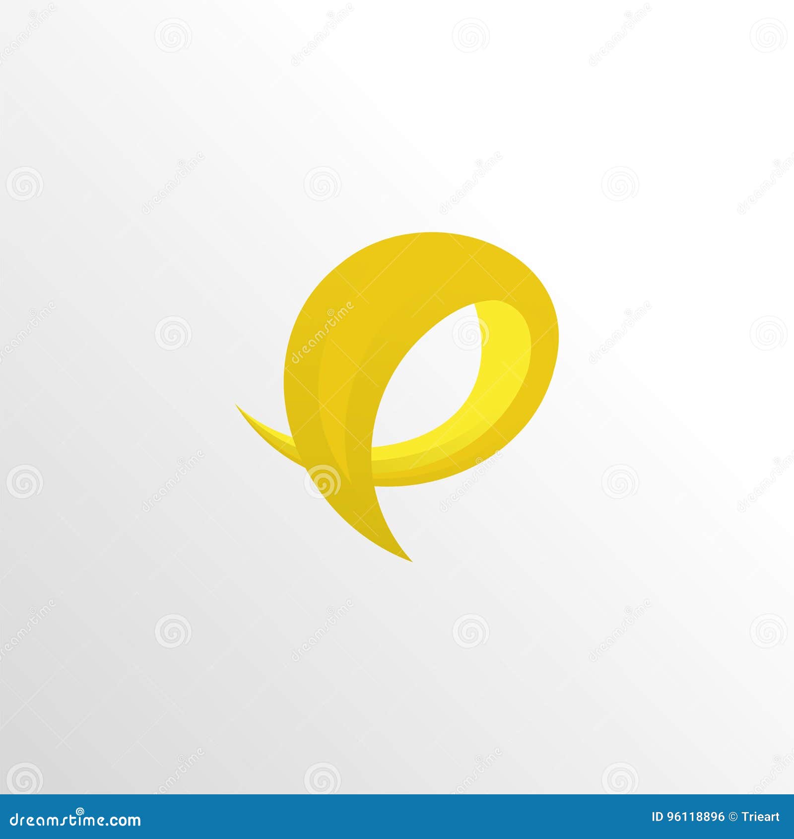 Stylized Letter P Lemon Peel Logo Icon with Clean Background Stock ...