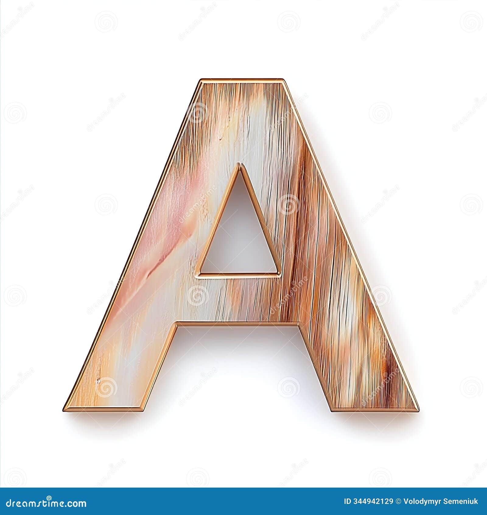 Stylized Letter a with a Textured Surface Displayed on a Blank White ...