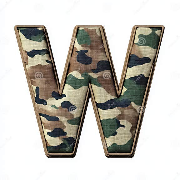 A Stylized Letter W Featuring a Camouflage Pattern, Designed for ...