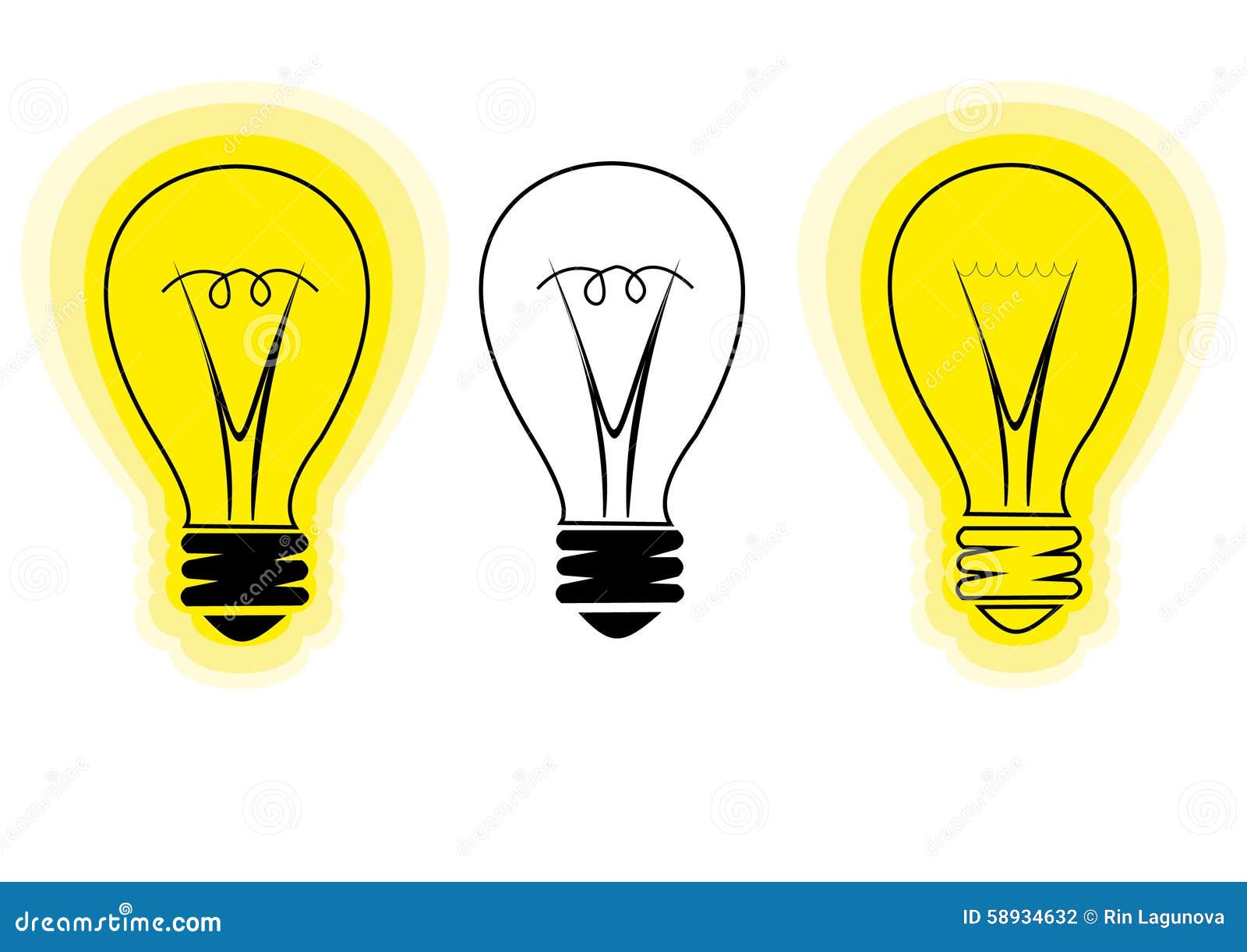 Stylized Light Bulb Symbol of New Idea Stock Vector - Illustration of ...