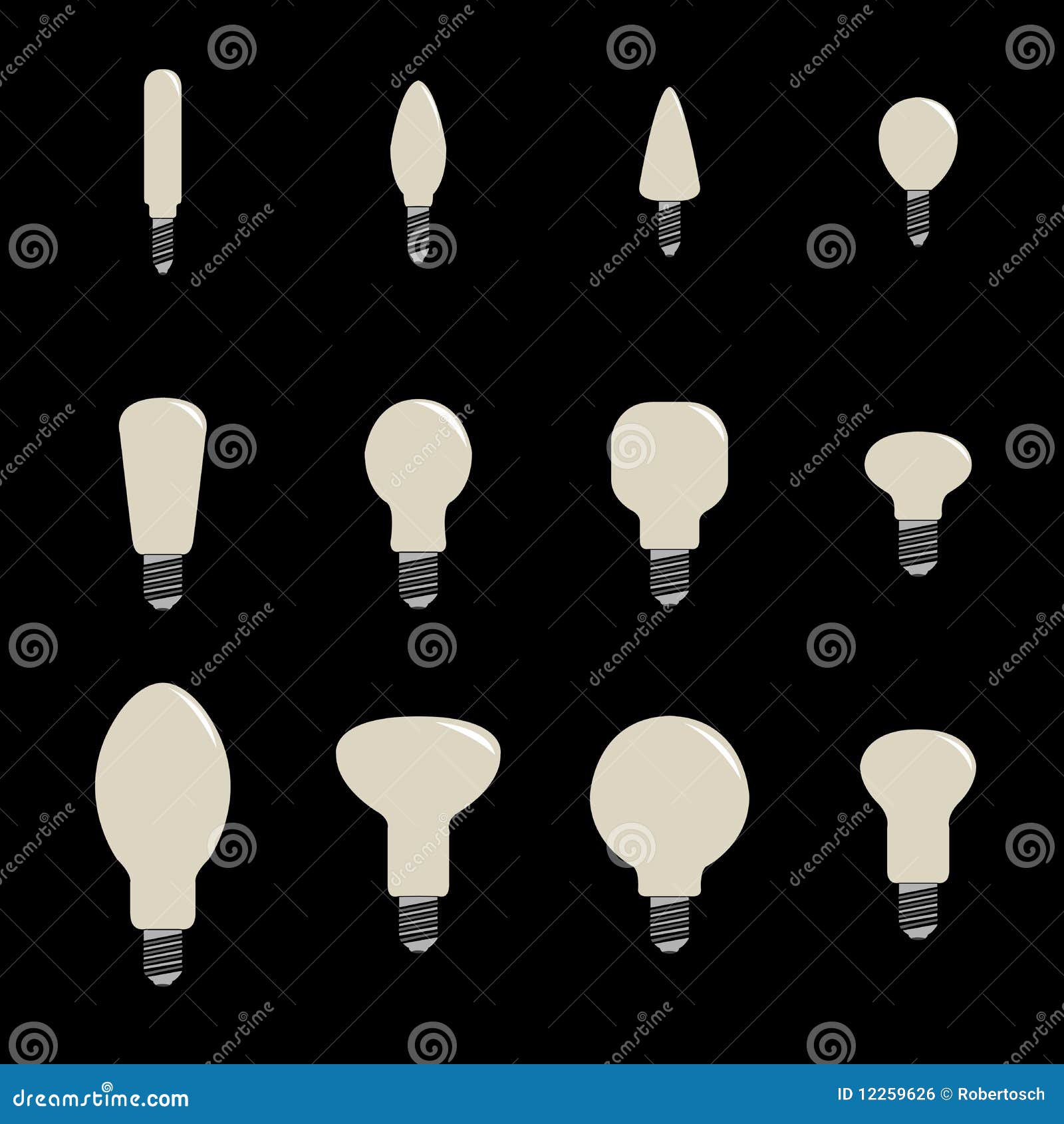 Stylized light bulbs stock vector. Illustration of clip - 12259626