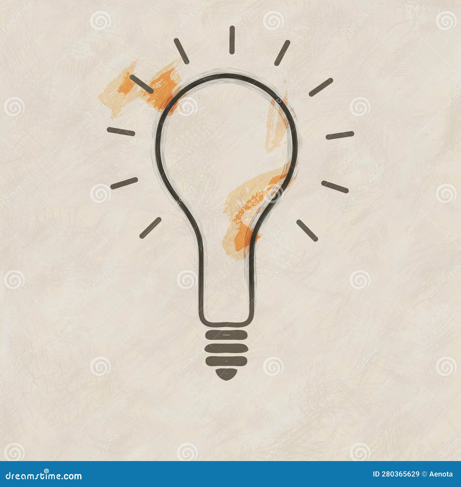 Stylized Lightbulb Drawing Icon Stock Illustration - Illustration of ...