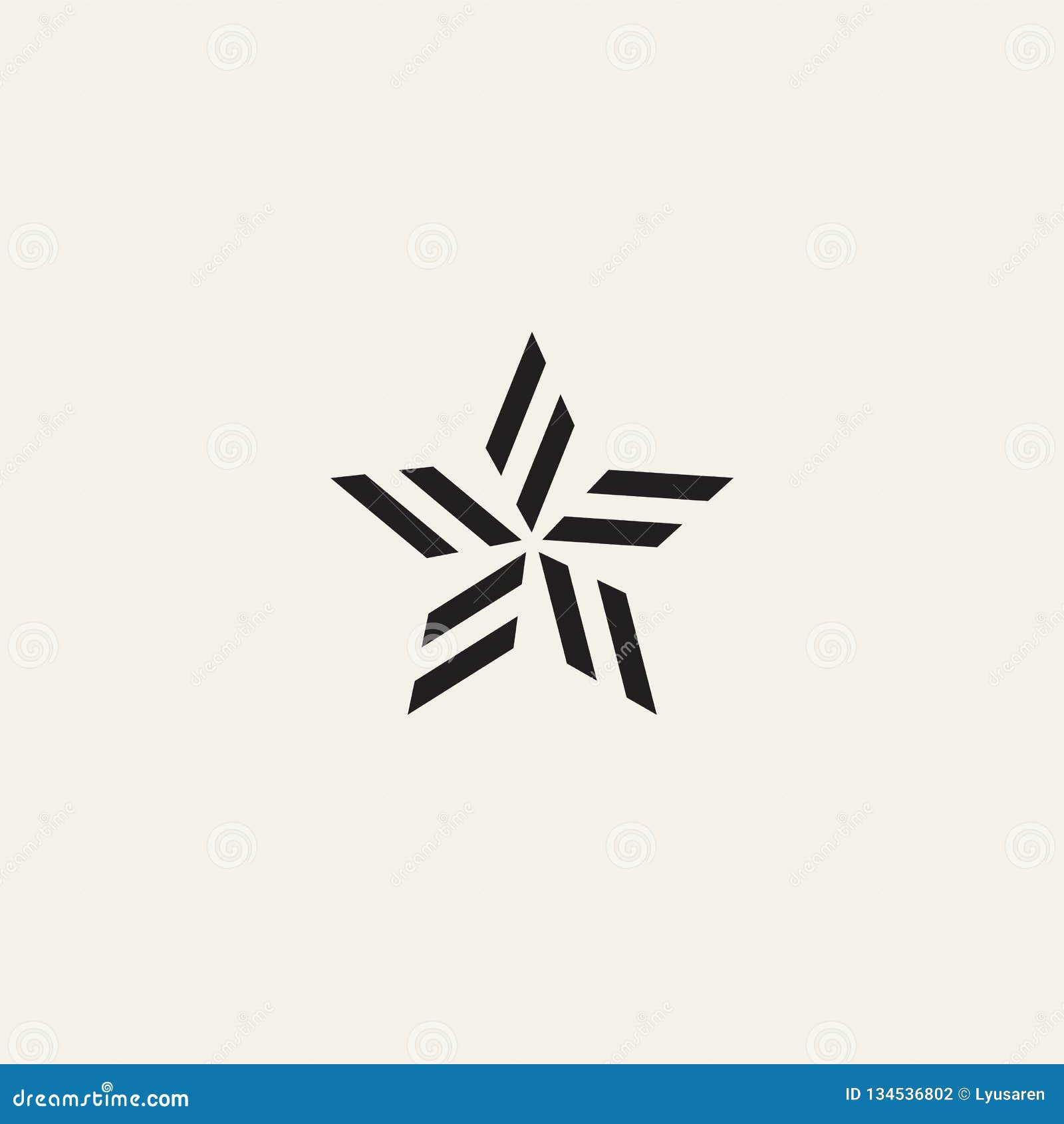 Stylized Linear Shape Star Logo Design Template Royalty-Free ...