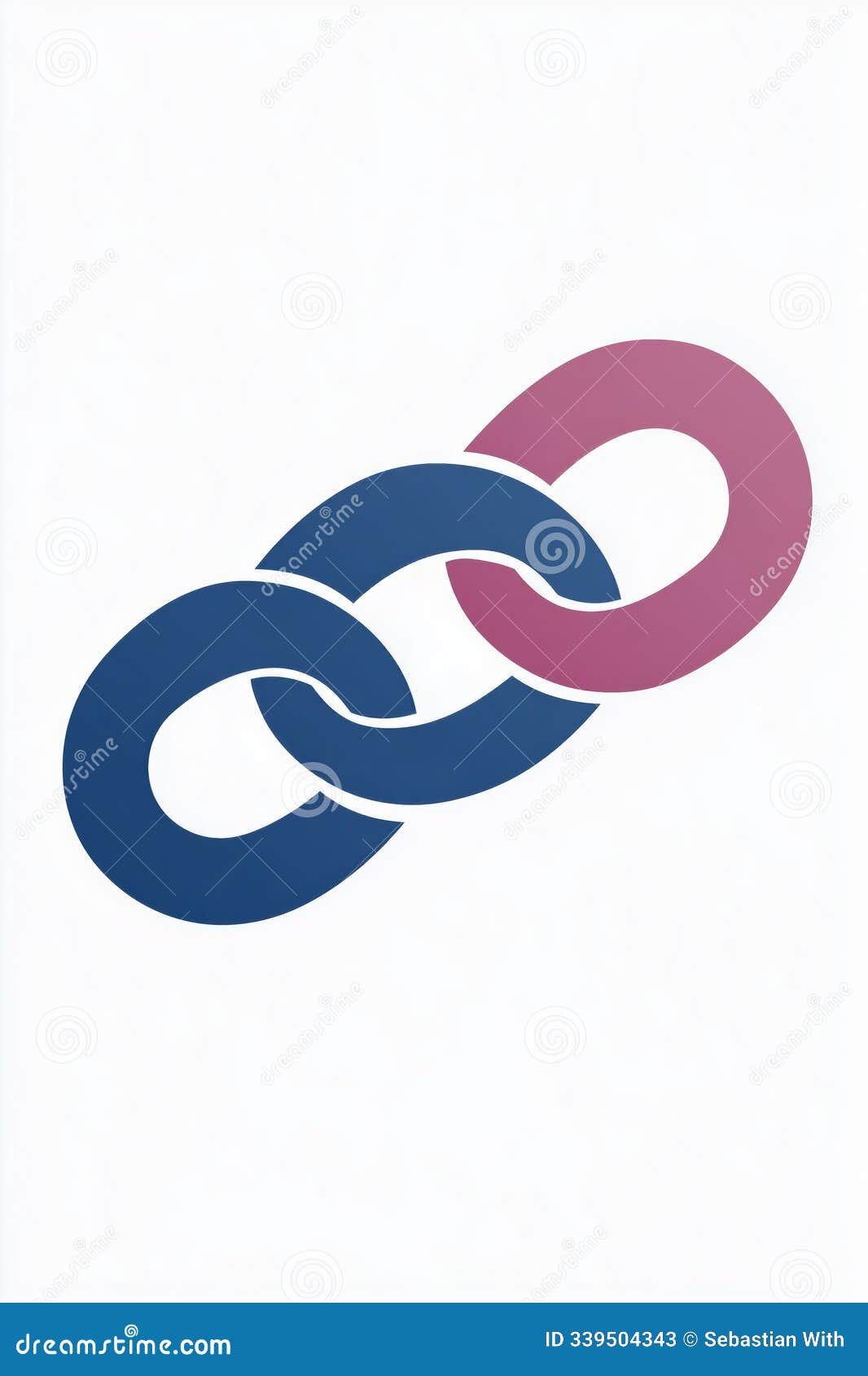 Stylized Link Logo in Blue and Pink Colors, Representing Connection and ...