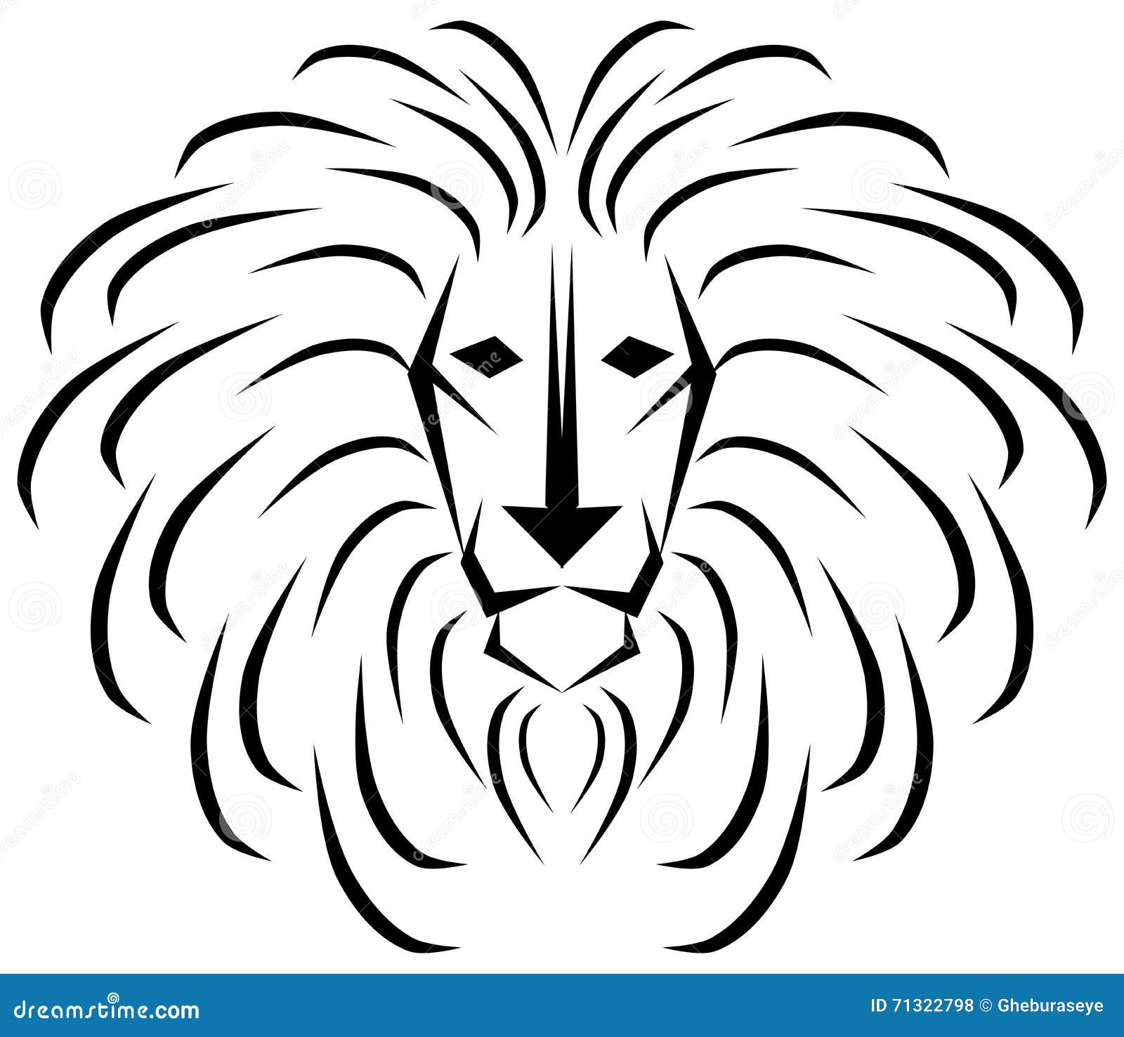 Stylized Lion in Black and White Stock Vector - Illustration of mammal ...