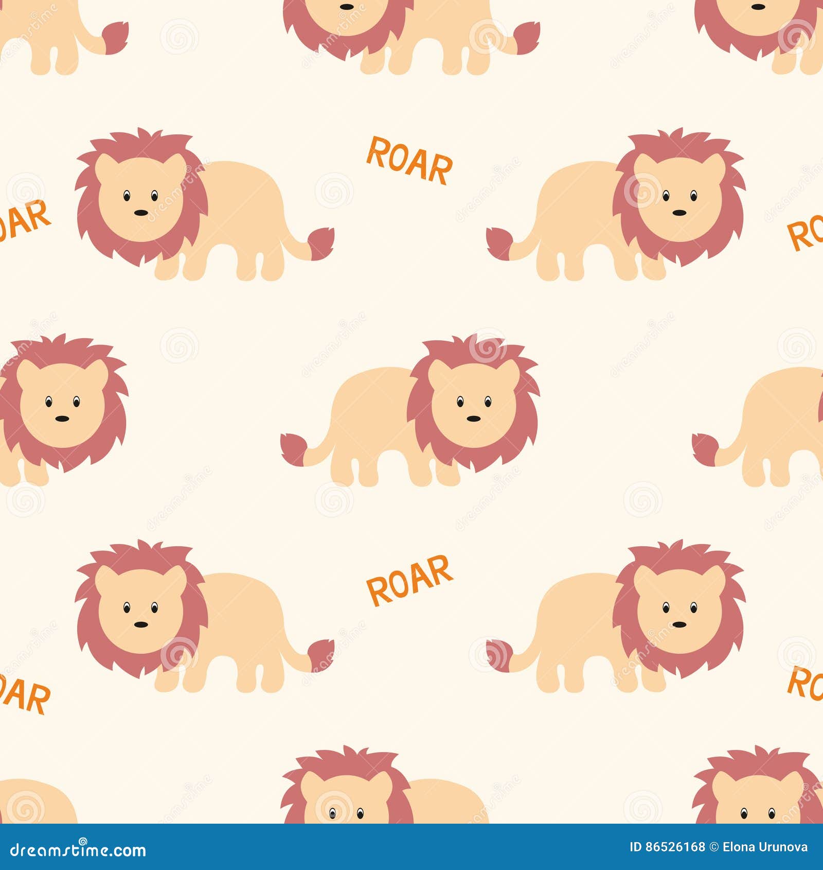 Stylized Lion Cartoon Style. Background Stock Vector - Illustration of ...