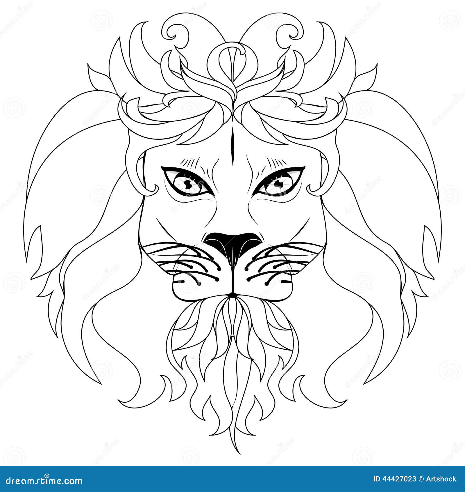 Stylized Lion Head stock vector. Illustration of mammal - 44427023