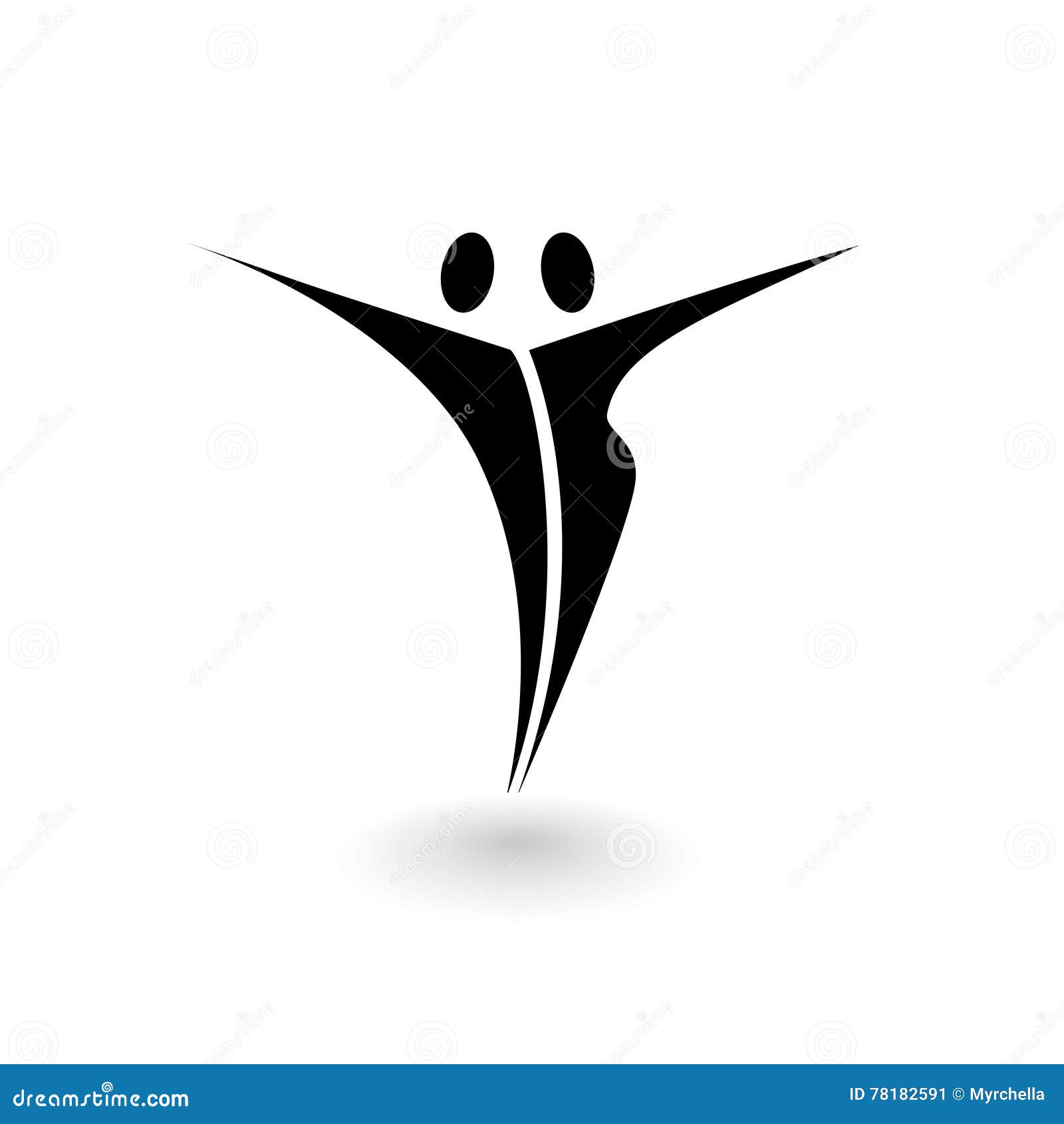 Stylized Logo with a Male and Female Figure Stock Illustration ...