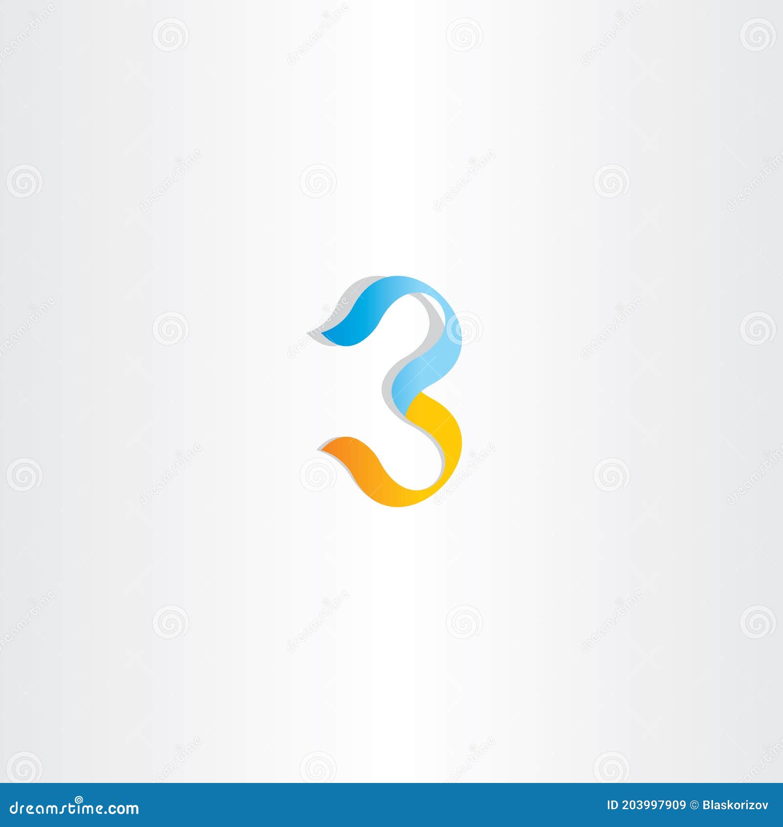 Stylized Logo Number 3 Three Third Icon Stock Vector - Illustration of ...