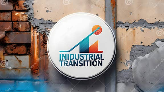 Industrial Transition Logo on Weathered Brick Wall Stock Illustration ...
