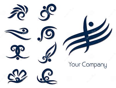 Stylized logo set stock vector. Illustration of swirl - 12830611