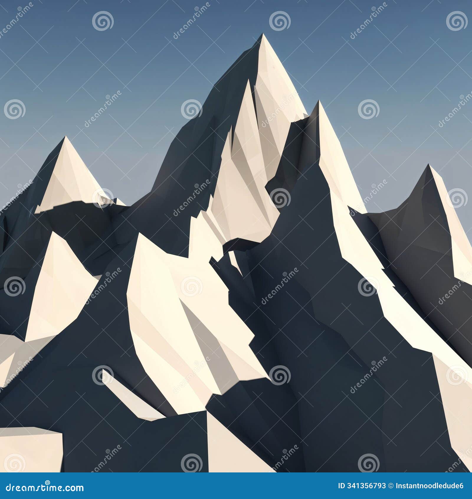 Low-Poly Mountain Range stock illustration. Illustration of aesthetics - 341356793