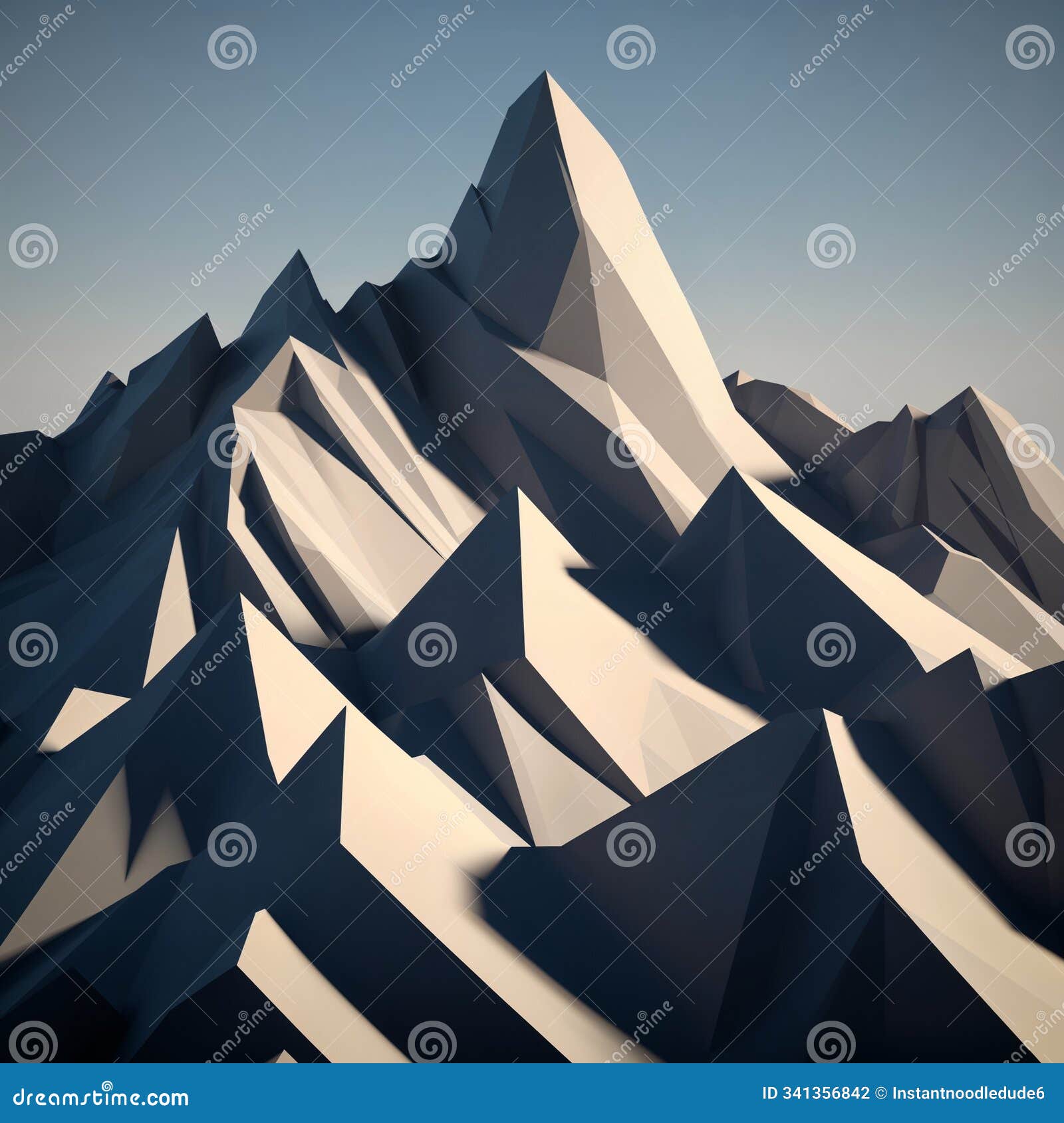 Low-Poly Mountain Range stock illustration. Illustration of shadows - 341356842