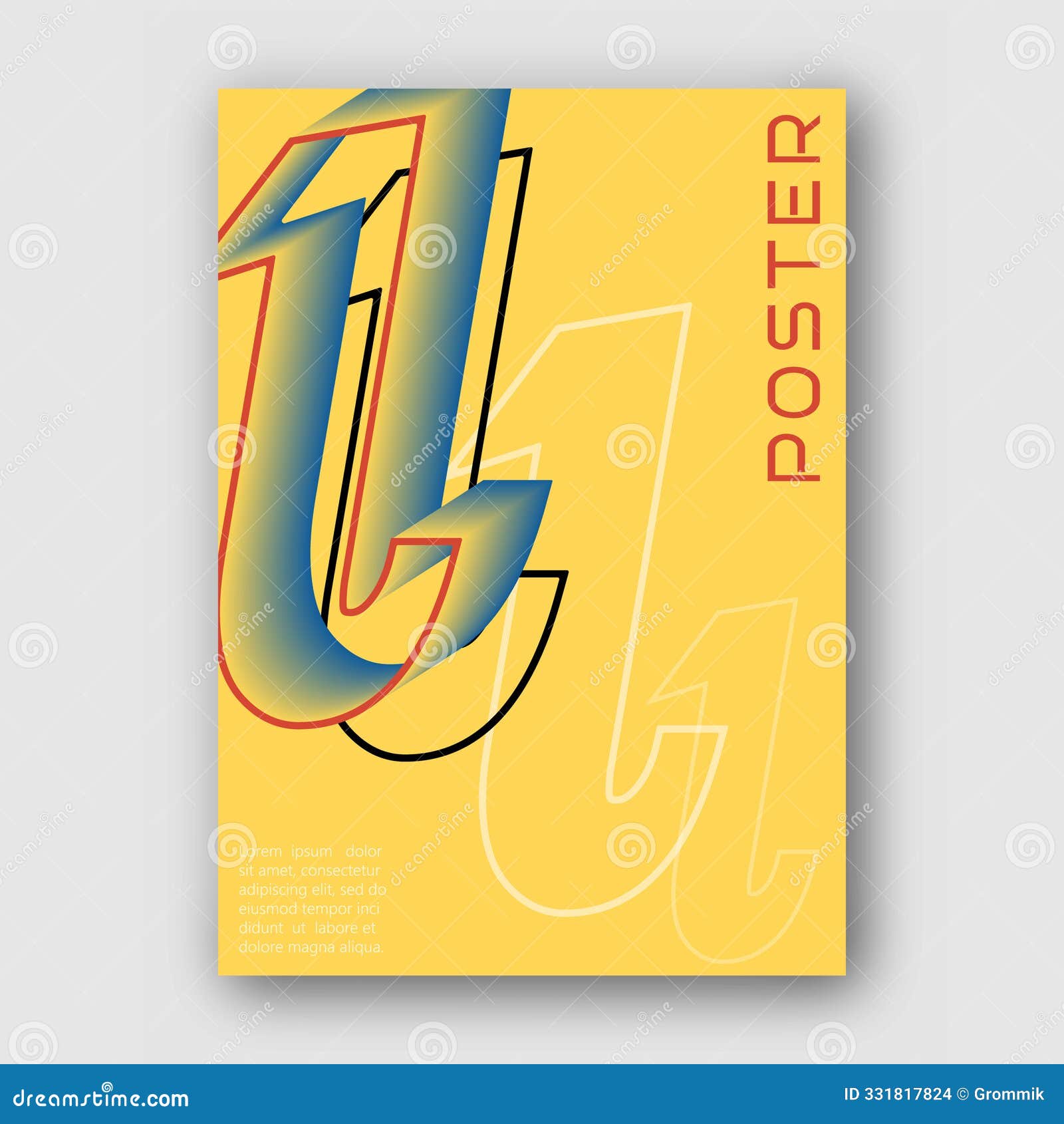 Stylized Lowercase Letter L. Template for Poster, Poster, Cover ...